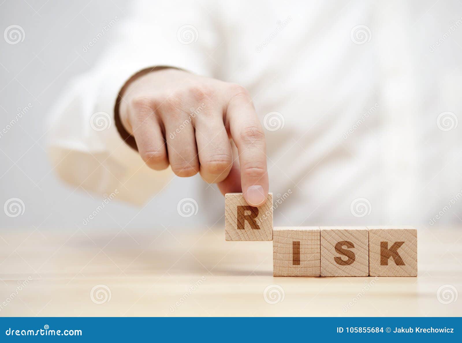 Hand and Word Risk Made with Building Blocks Stock Photo - Image of ...