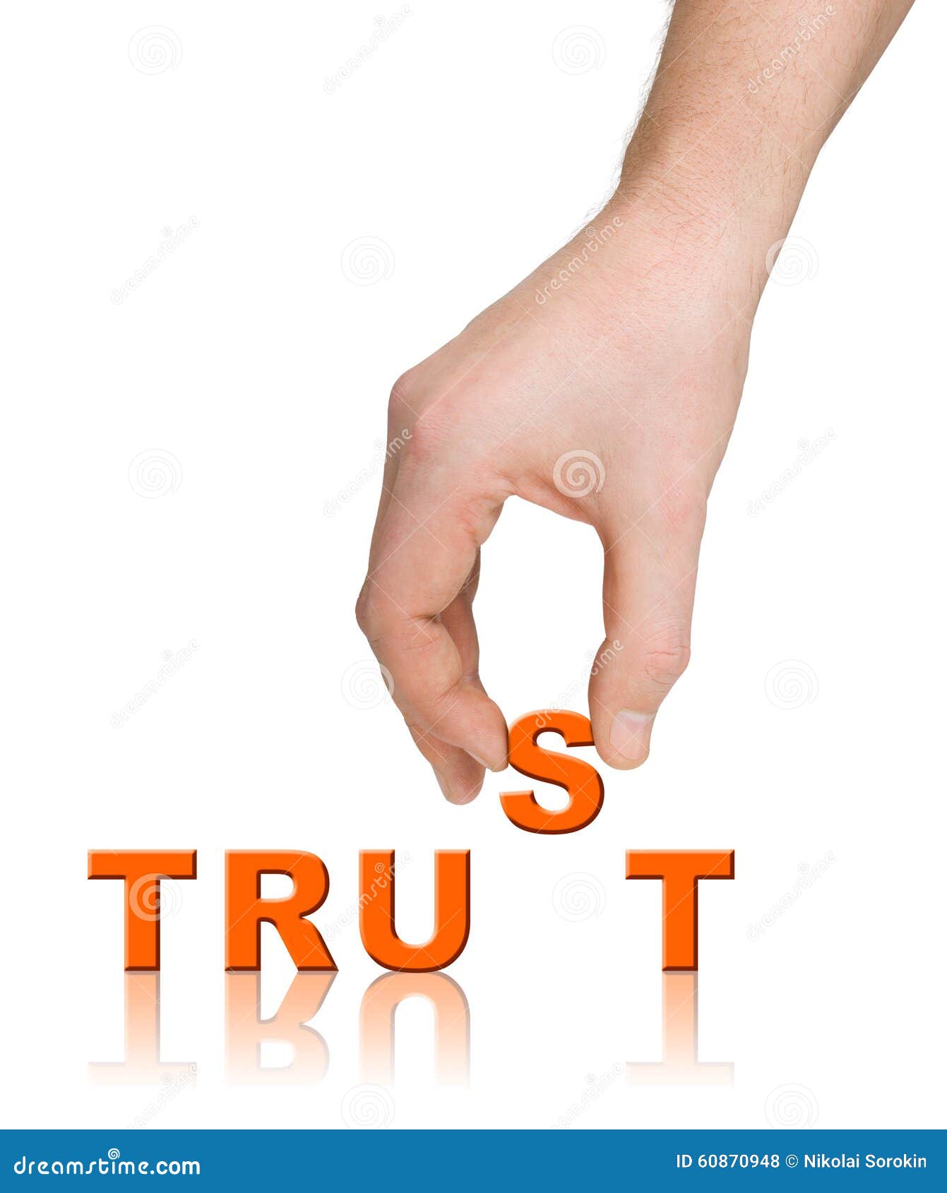 Hand and word Trust stock photo. Image of trust, respect - 60870948