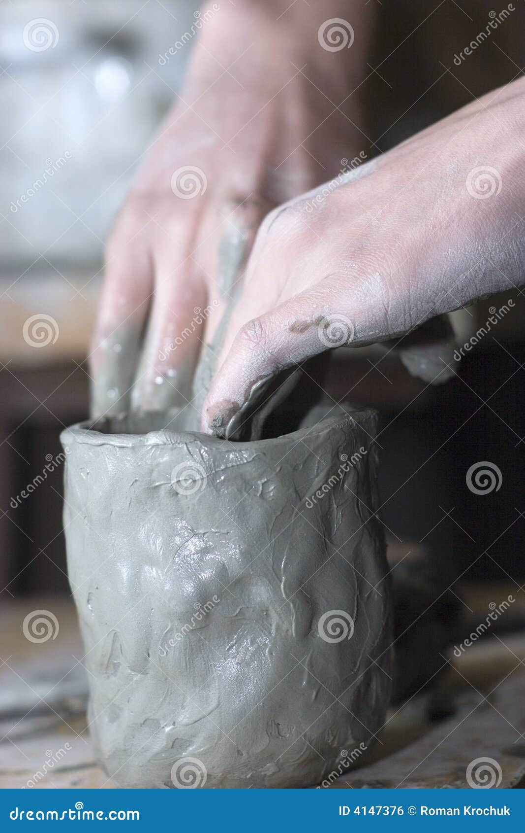Hand work with clay stock photo. Image of process, mold - 4147376