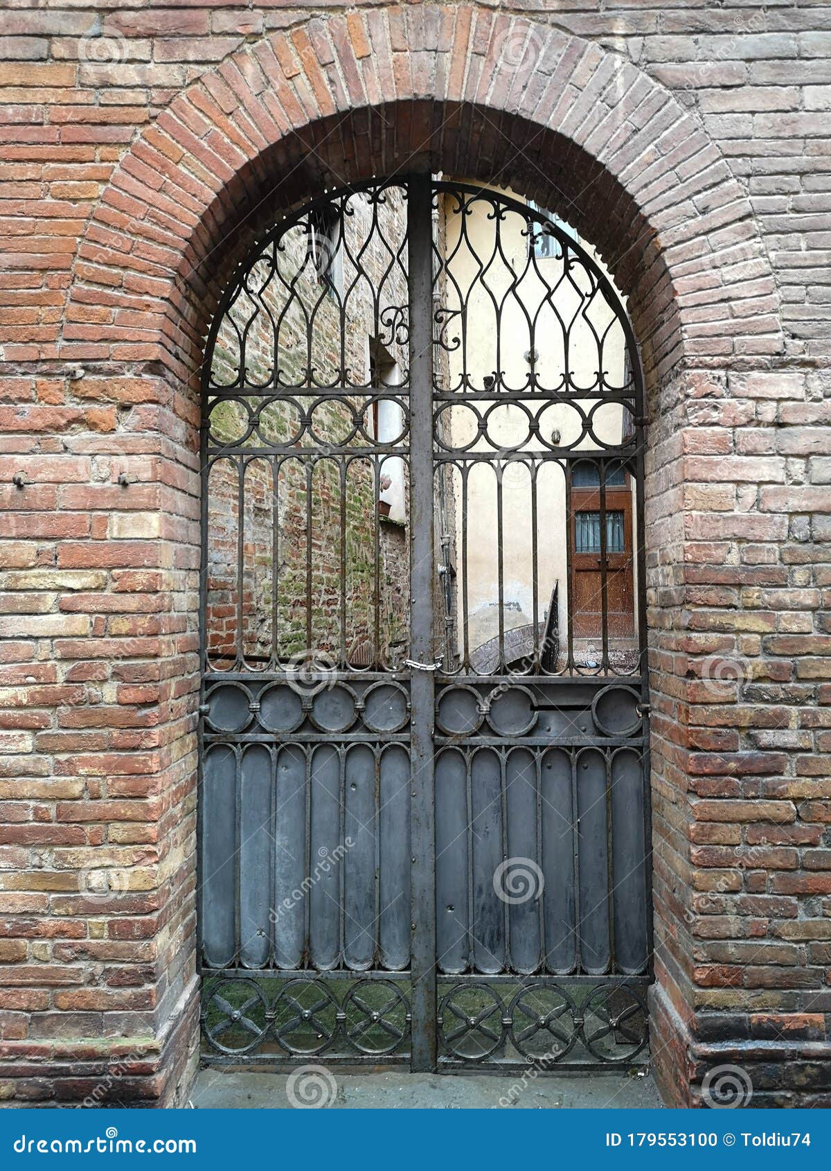 Hand-worked Wrought Iron Gate of an Ancient Italian Villa Stock Photo ...