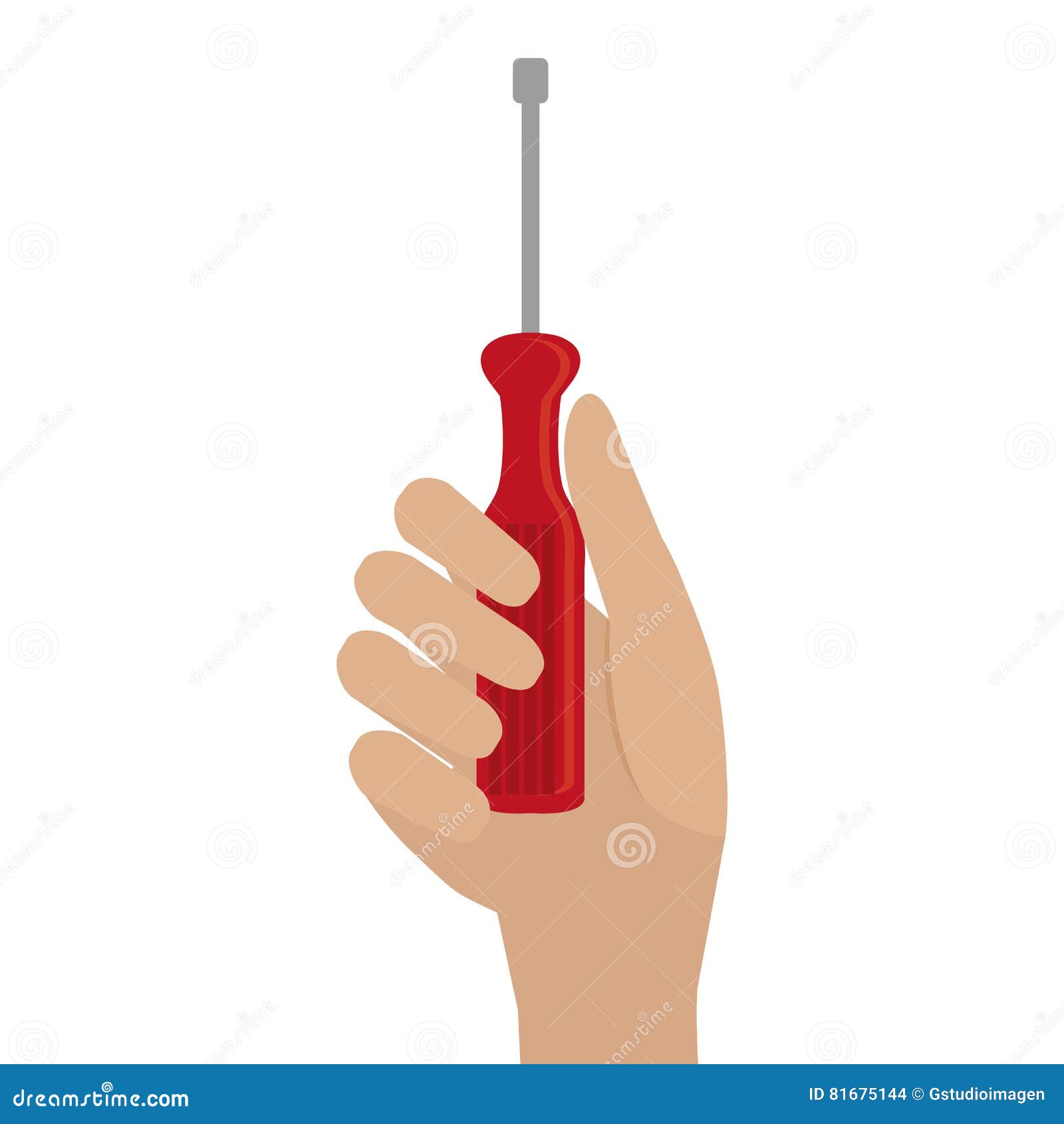 Hand worker with tool stock vector. Illustration of isolated - 81675144