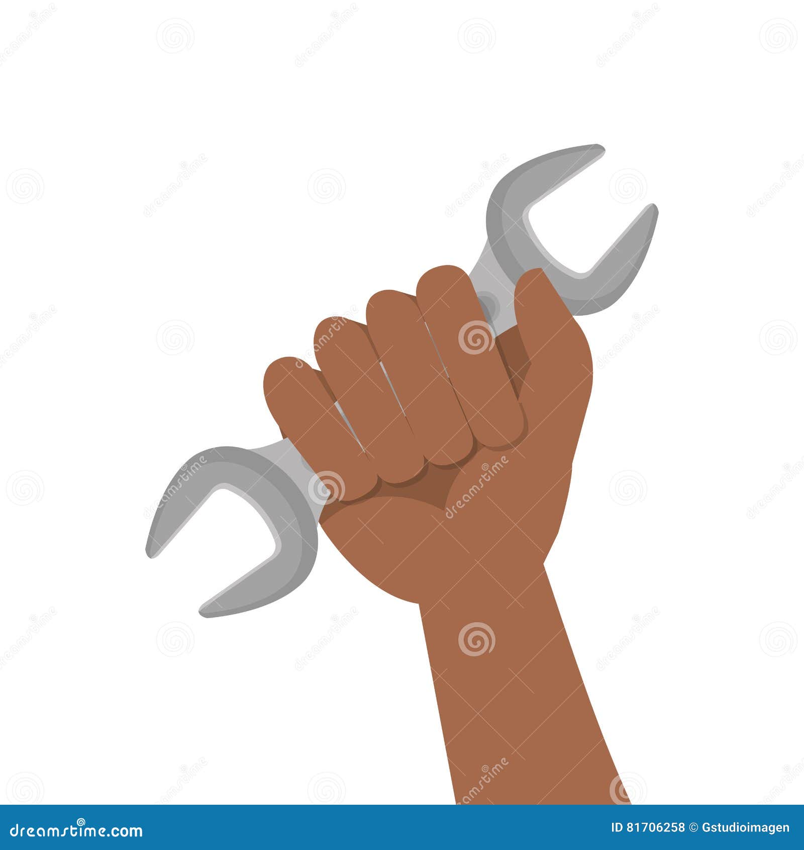 Hand worker with tool stock vector. Illustration of mechanical - 81706258