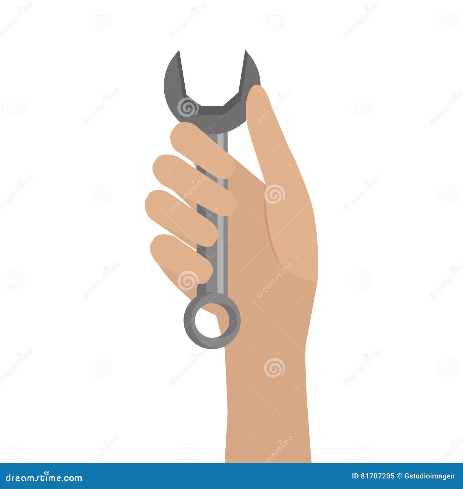 Hand worker with tool stock vector. Illustration of holding - 81707205