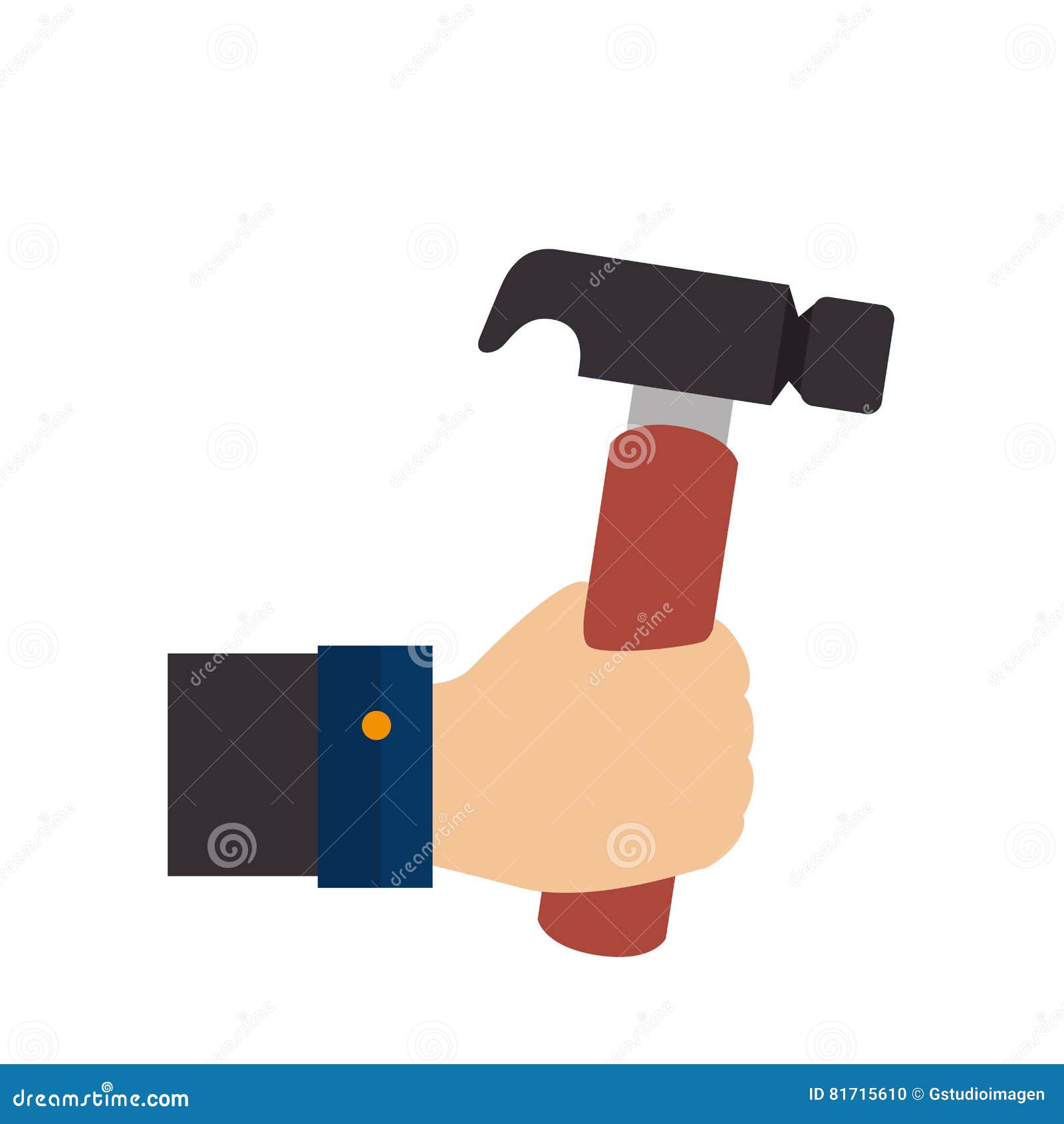Hand worker with tool stock vector. Illustration of holding - 81715610