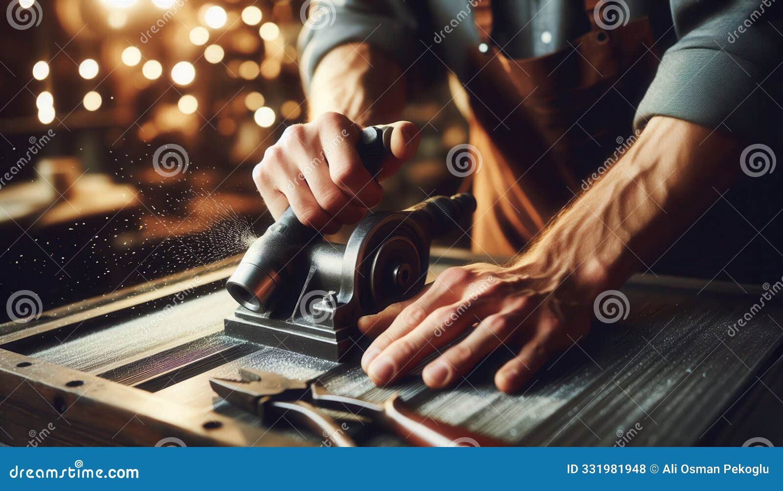 Hand of Worker Working in Industry Stock Illustration - Illustration of ...