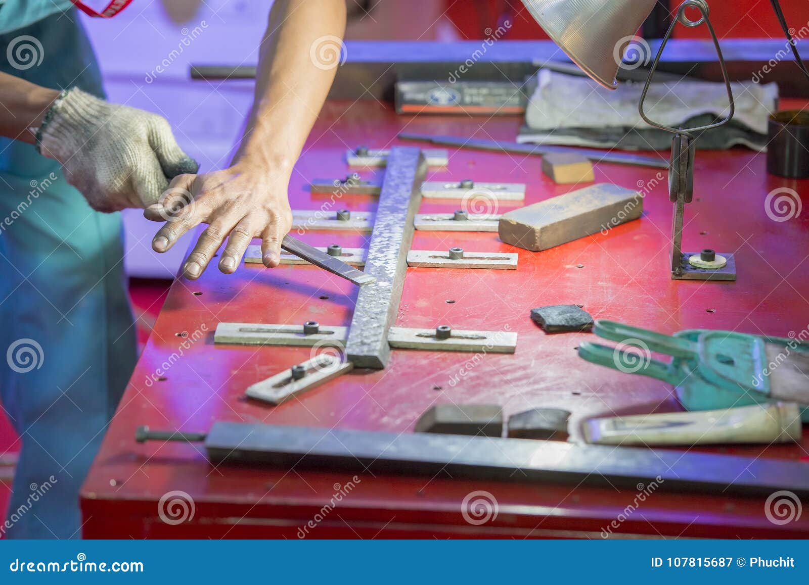 The Hand of Workers Scraping Stock Image - Image of people, metal ...