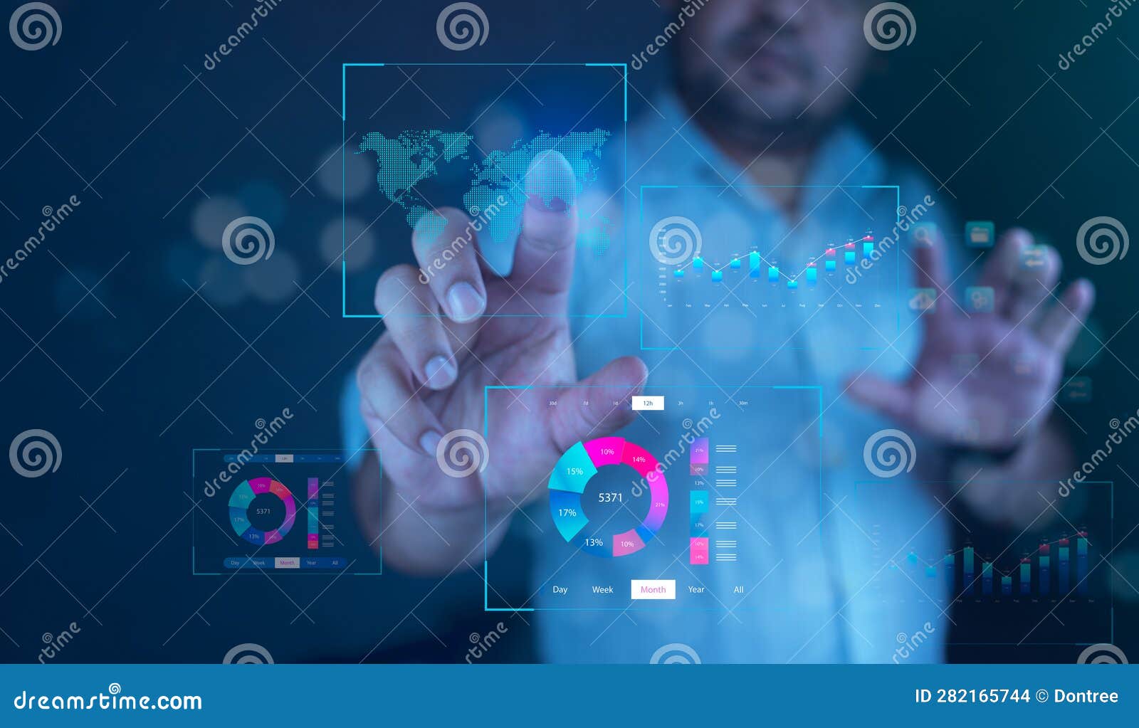 Hand Working with Business Data Analytics Process Management with KPI ...