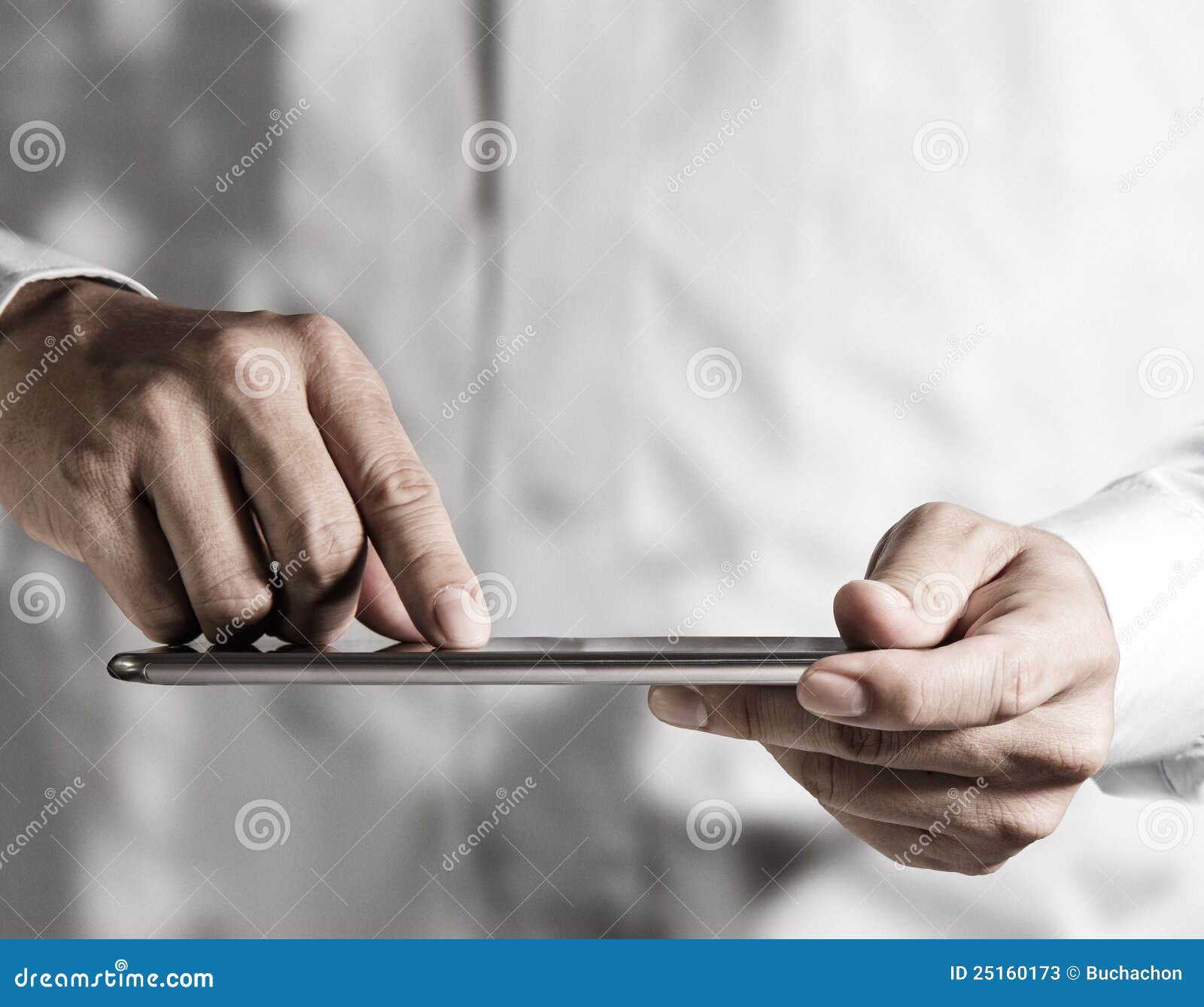 Hand Working on a Digital Tablet Stock Image - Image of futuristic ...