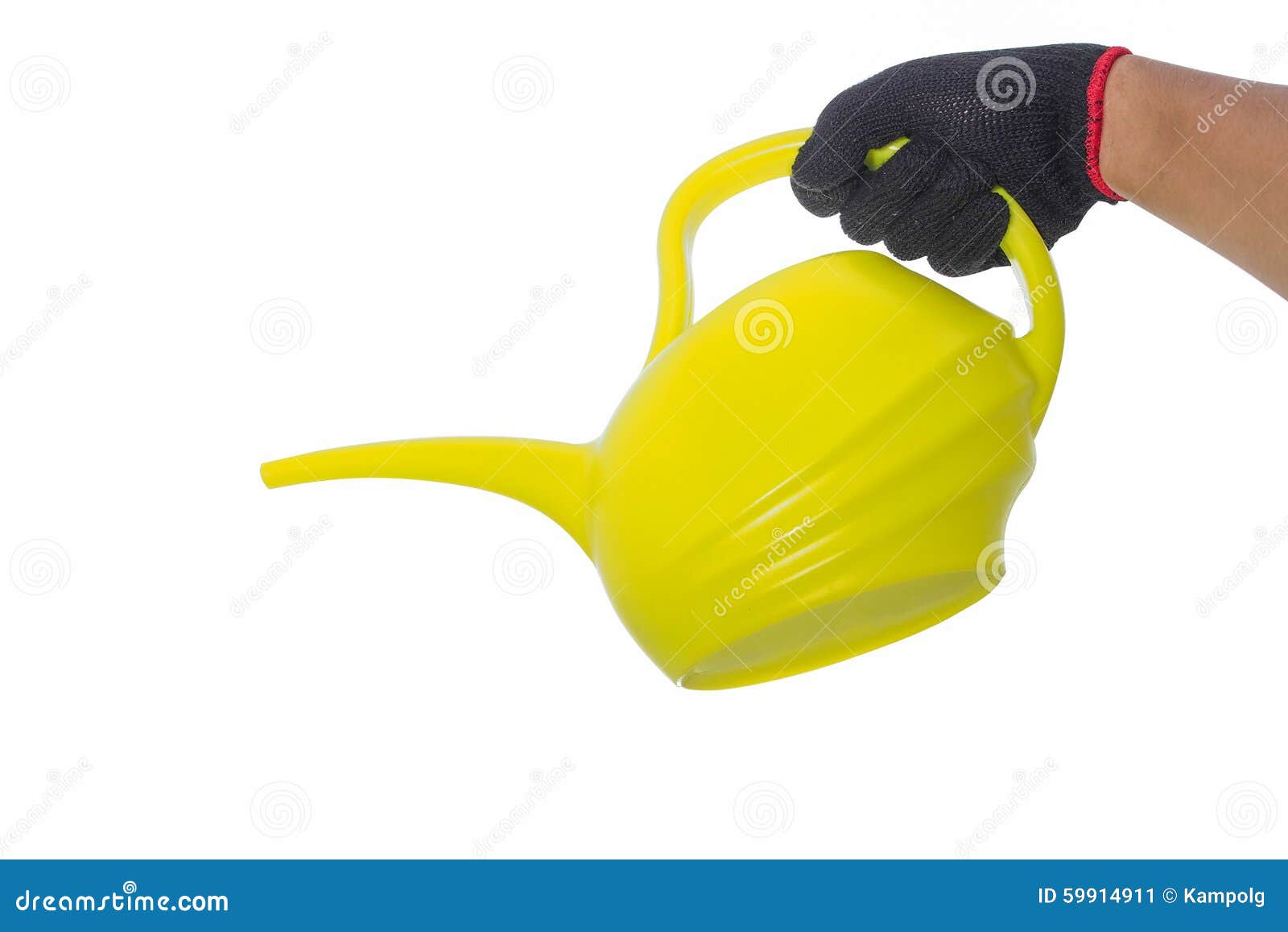Hand with Working Glove Holding Water Can Stock Image - Image of garden ...