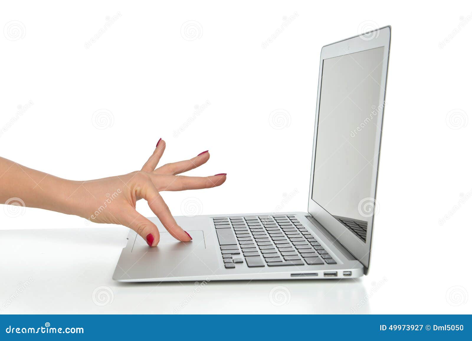 Hand Working on Keyboard Computer Laptop Touchpad Stock Image - Image ...
