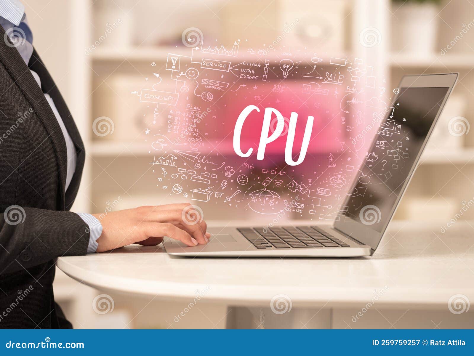 Hand Working on New Modern Computer Stock Image - Image of marketing ...