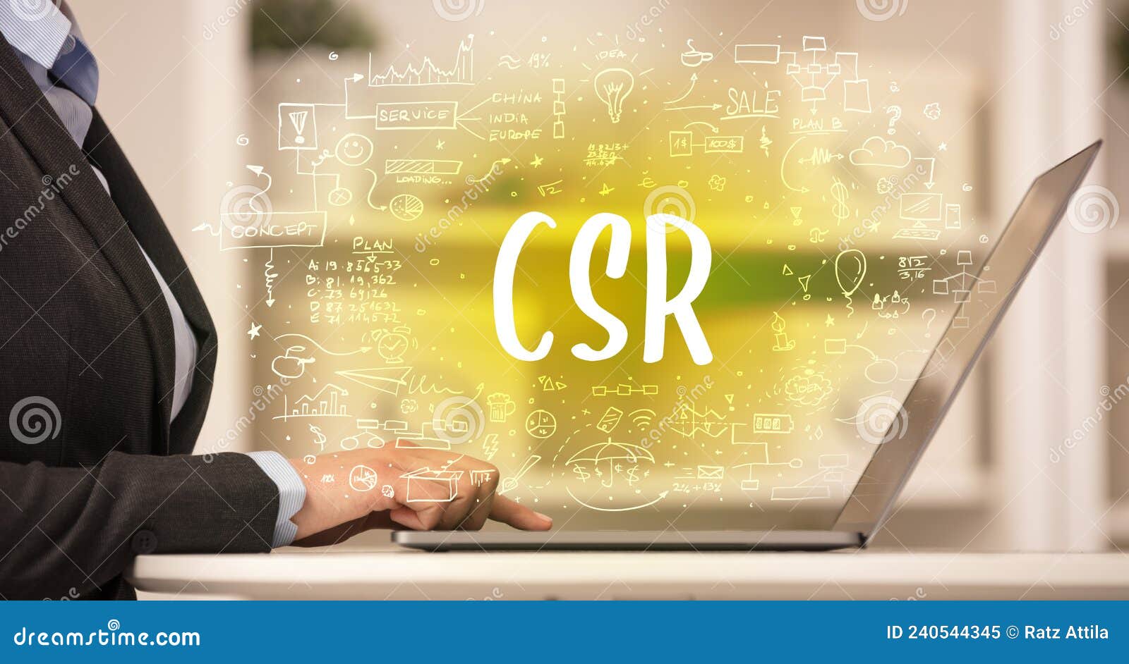 Hand Working on New Modern Computer Stock Image - Image of consultant ...