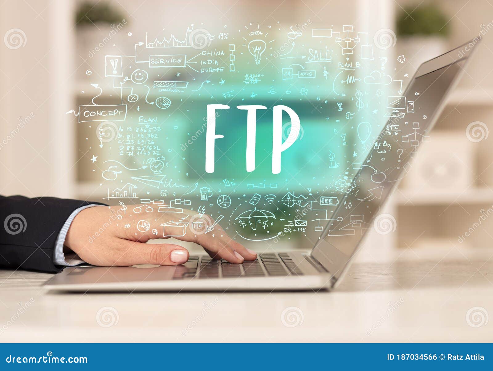 Hand Working on New Modern Computer Stock Photo - Image of global ...