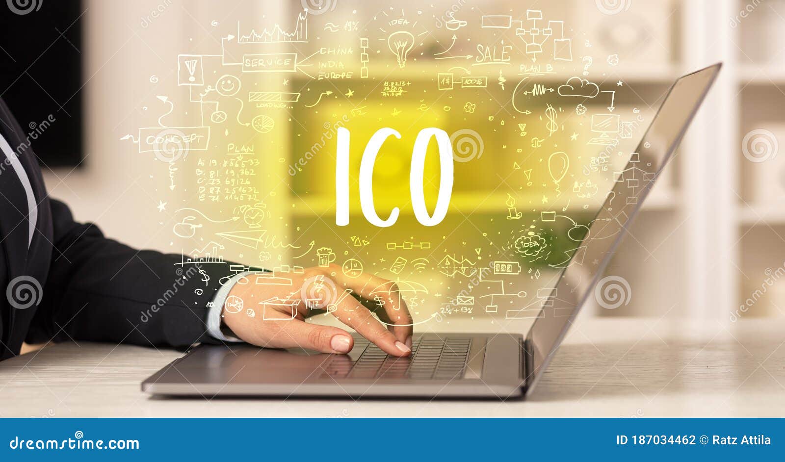 Hand Working on New Modern Computer Stock Photo - Image of marketing ...