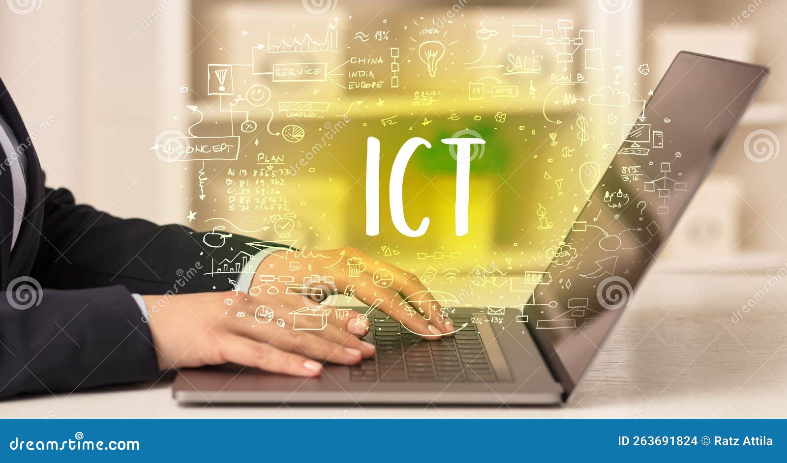 Hand Working on New Modern Computer Stock Photo - Image of hightech ...