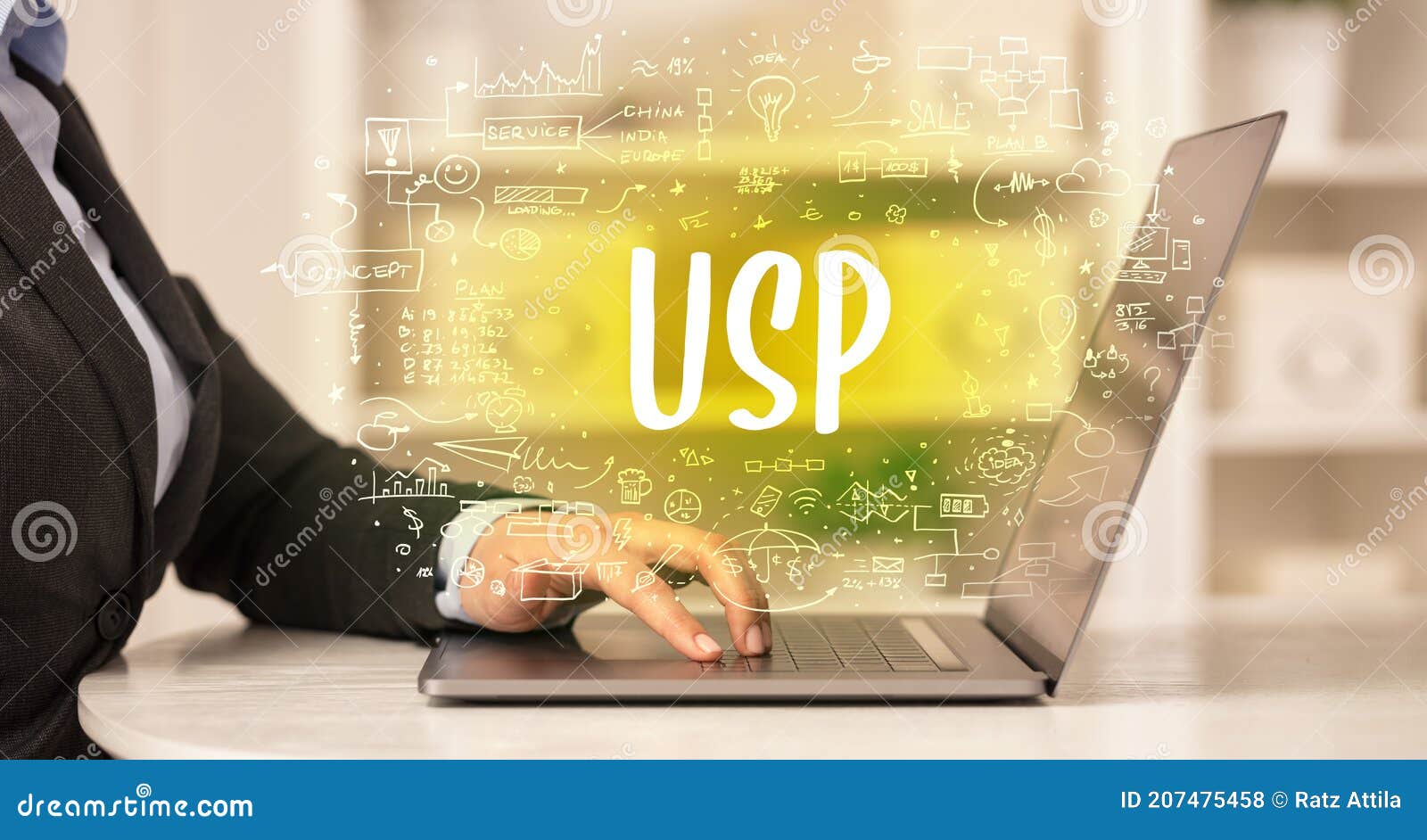 Hand Working on New Modern Computer Stock Photo - Image of diagram ...