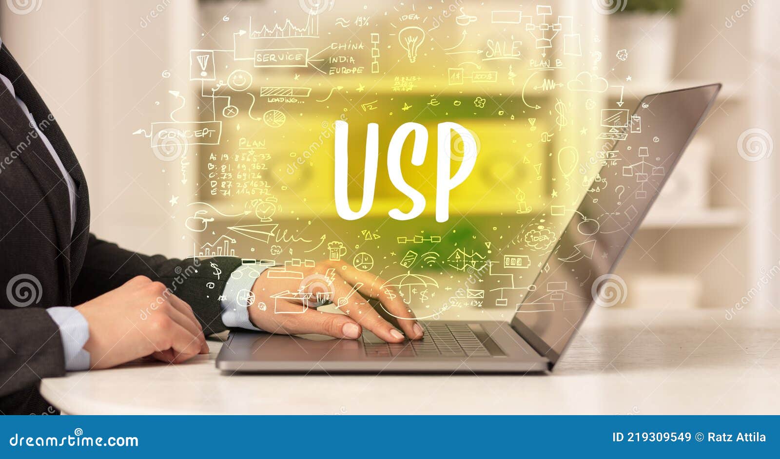 Hand Working on New Modern Computer Stock Image - Image of computer ...