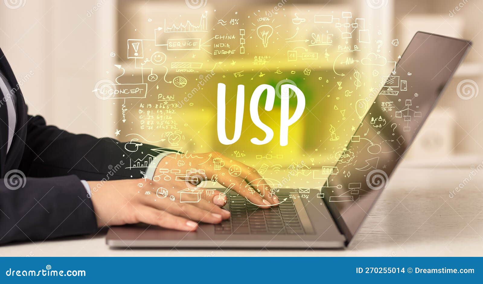 Hand Working on New Modern Computer Stock Photo - Image of information ...