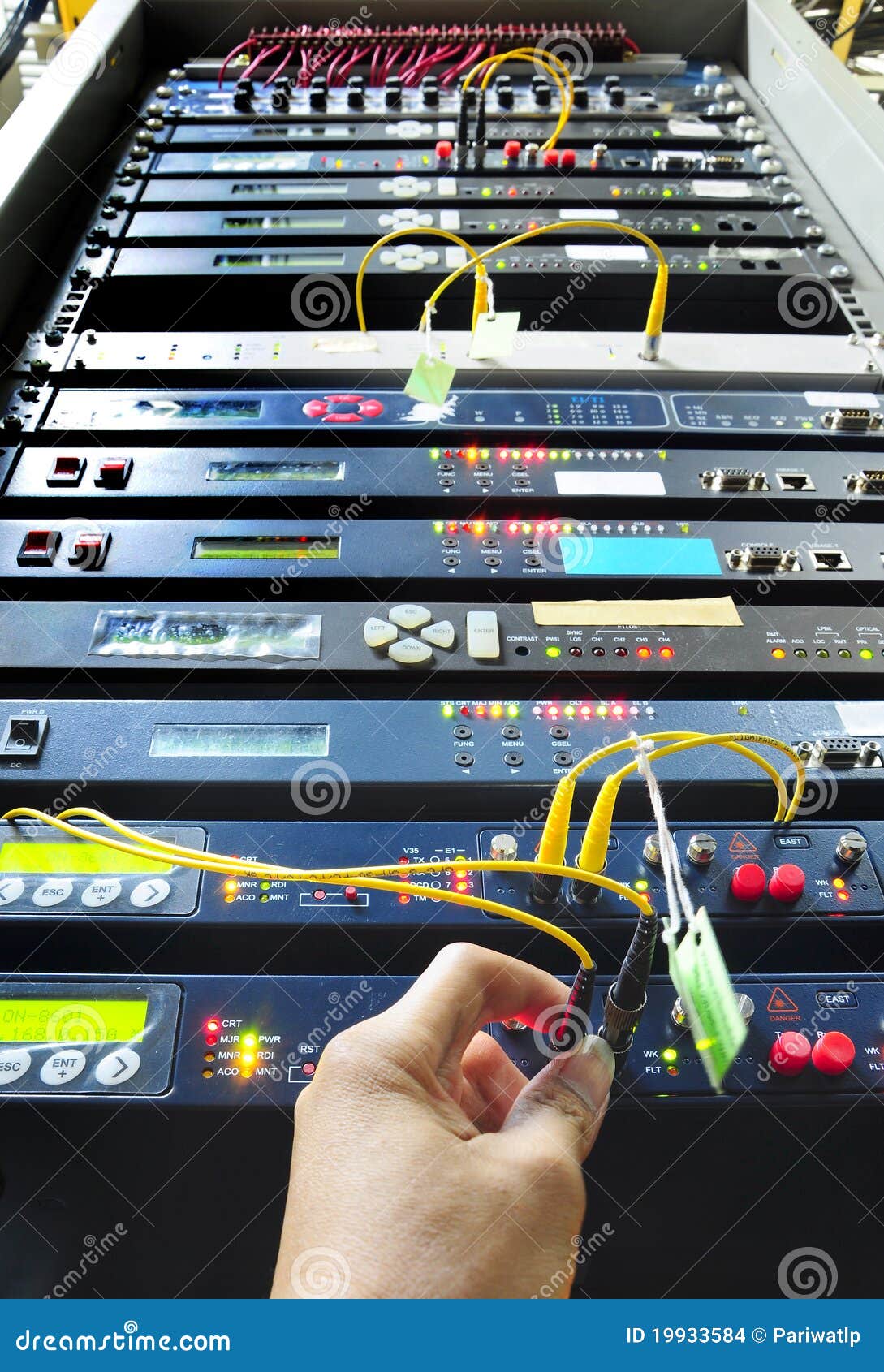 Hand working on server stock photo. Image of background - 19933584