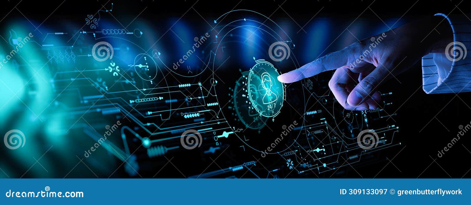 Hand Working with Technical Support and Customer Service Business ...