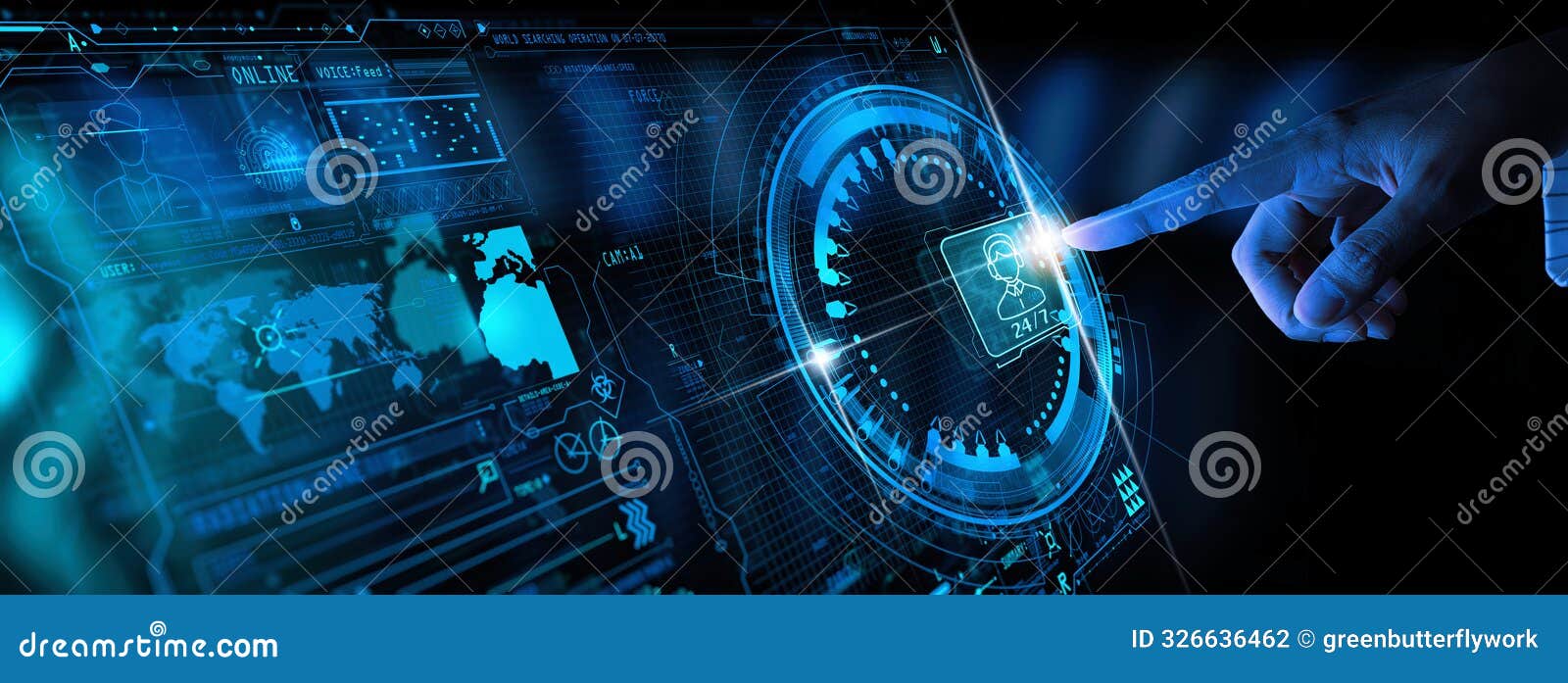 Hand Working with Technical Support and Customer Service Business Stock ...