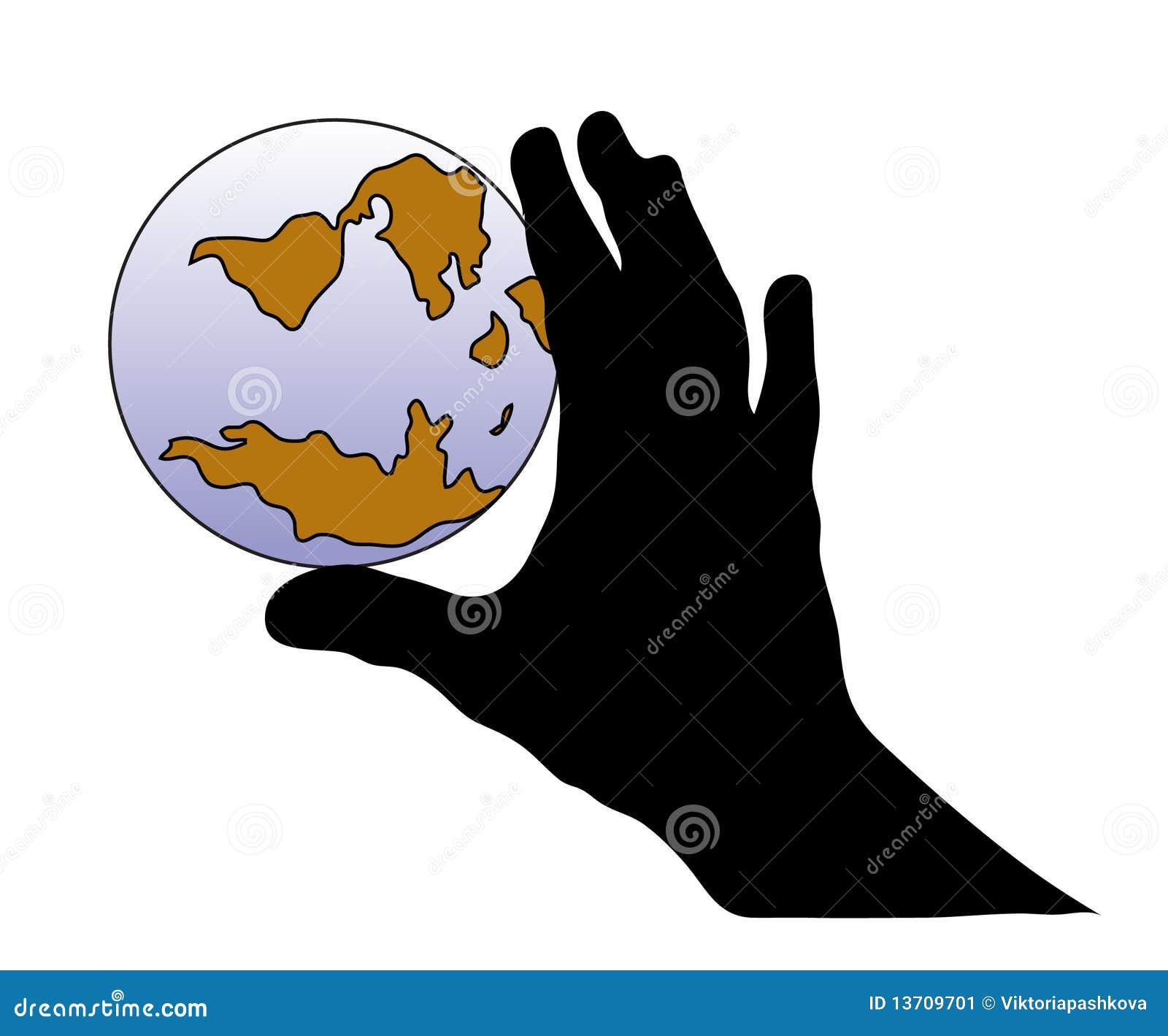 Hand and world stock illustration. Illustration of globe - 13709701