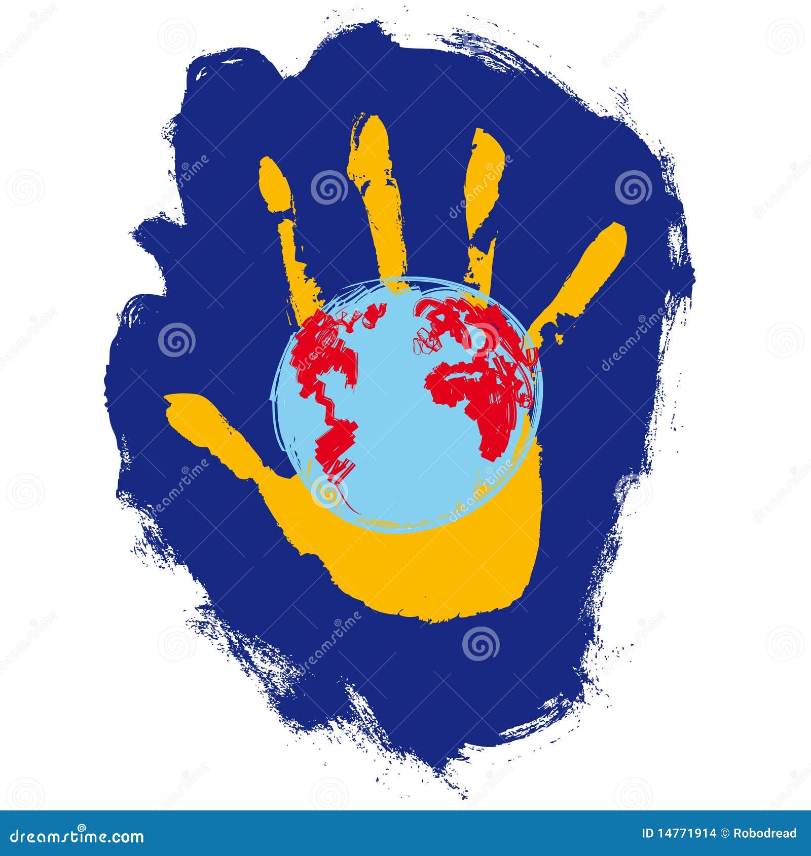 Hand and world stock vector. Illustration of young, earth - 14771914