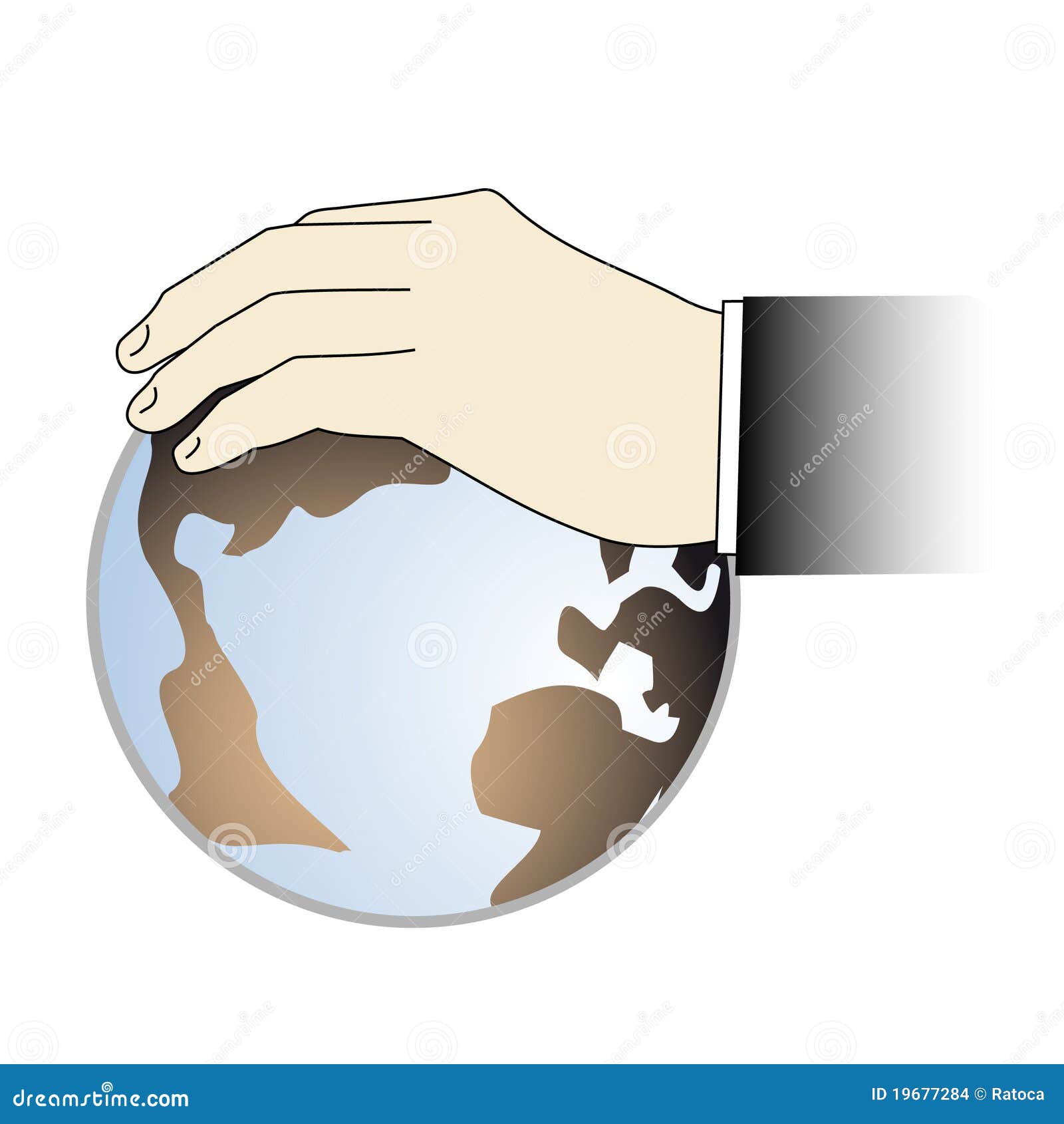 Hand world stock vector. Illustration of world, handle - 19677284