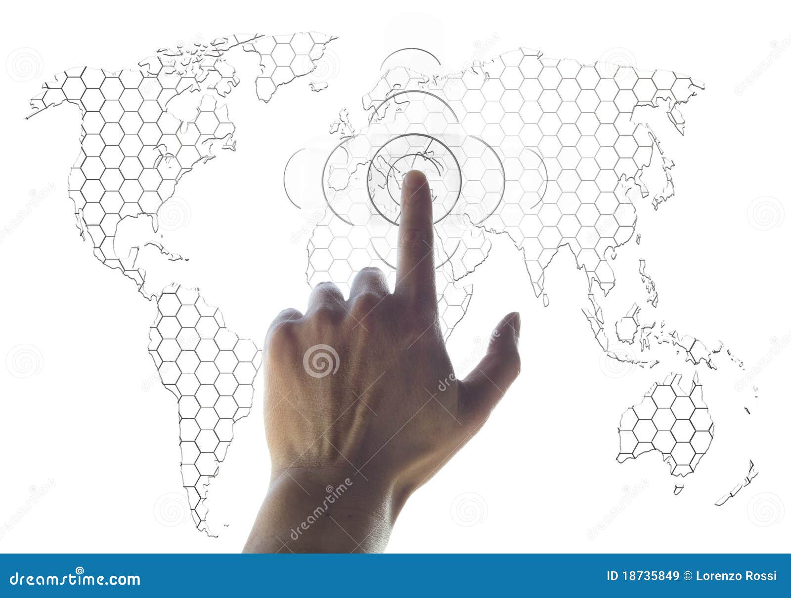 Hand and world map stock image. Image of monitor, communication - 18735849