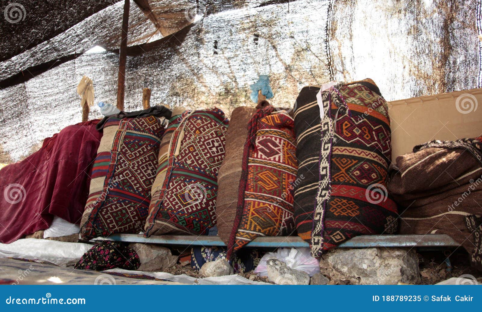 Hand woven wool sack. stock image. Image of decor, craft - 188789235