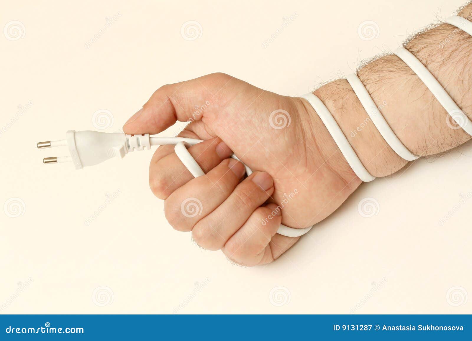 Hand, Wrapped in White Wire Stock Image - Image of line, supply: 9131287