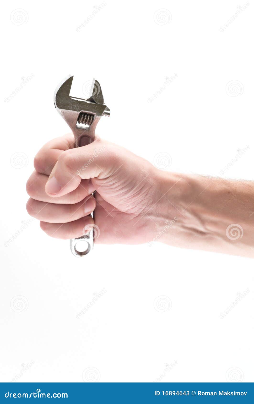 Hand with wrench stock image. Image of vertical, male - 16894643