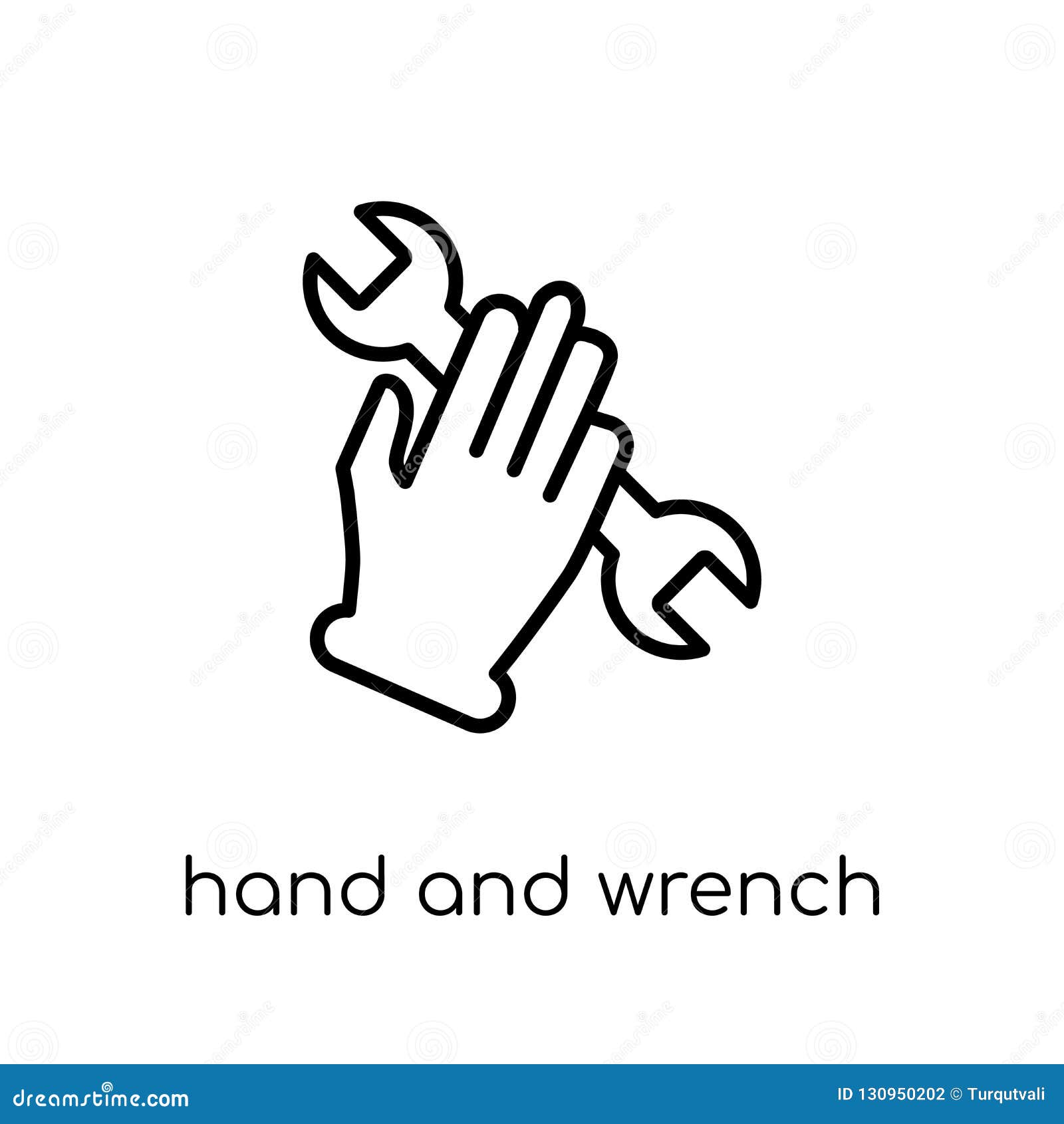 A Hand With Wrench Vector Illustration | CartoonDealer.com #91173990