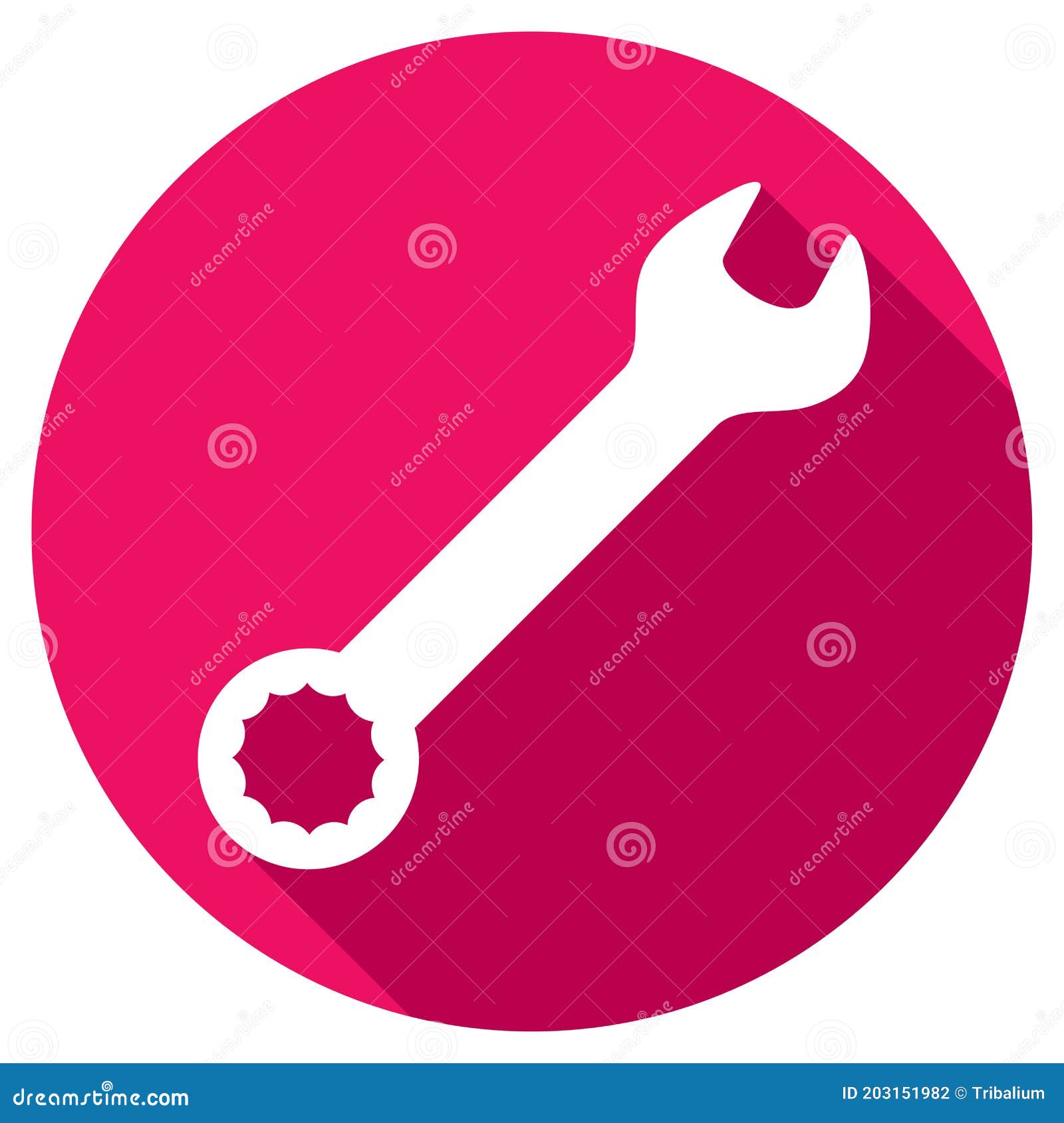 Hand Wrench Tool or Spanner Icon Vector Illustration Stock Vector ...