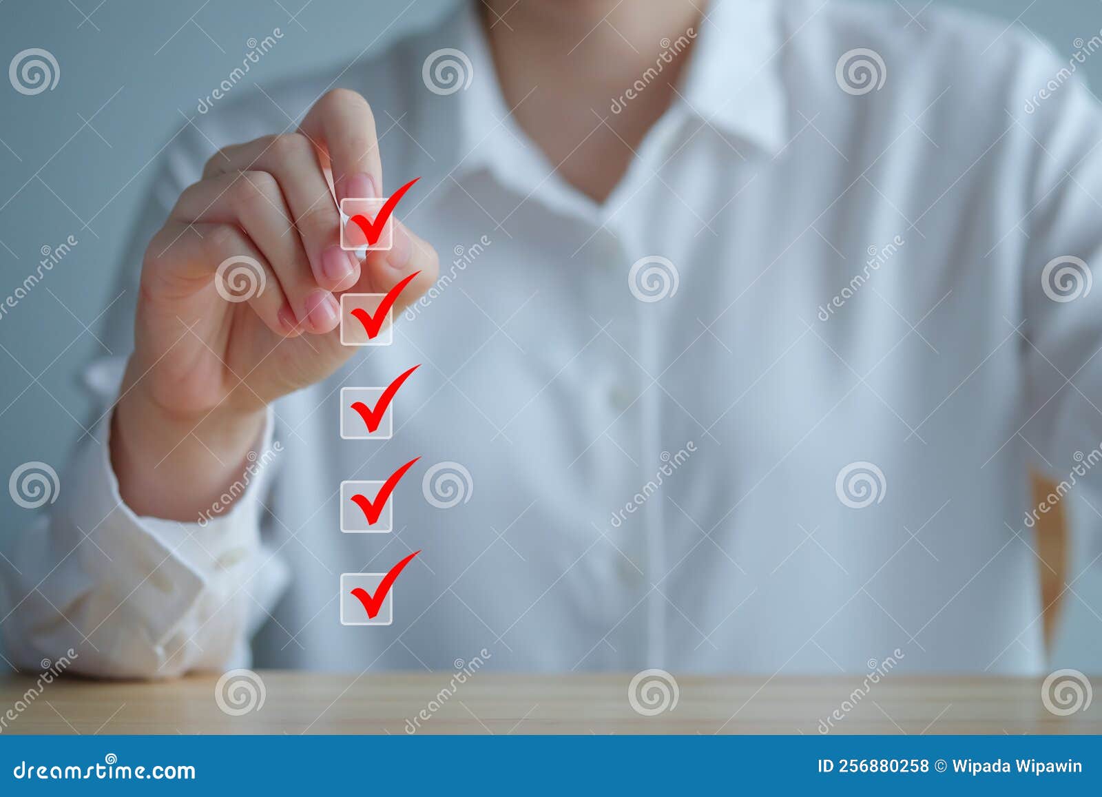 Hand Write Check Mark on Check Box for Complete Check List. Checklist ...