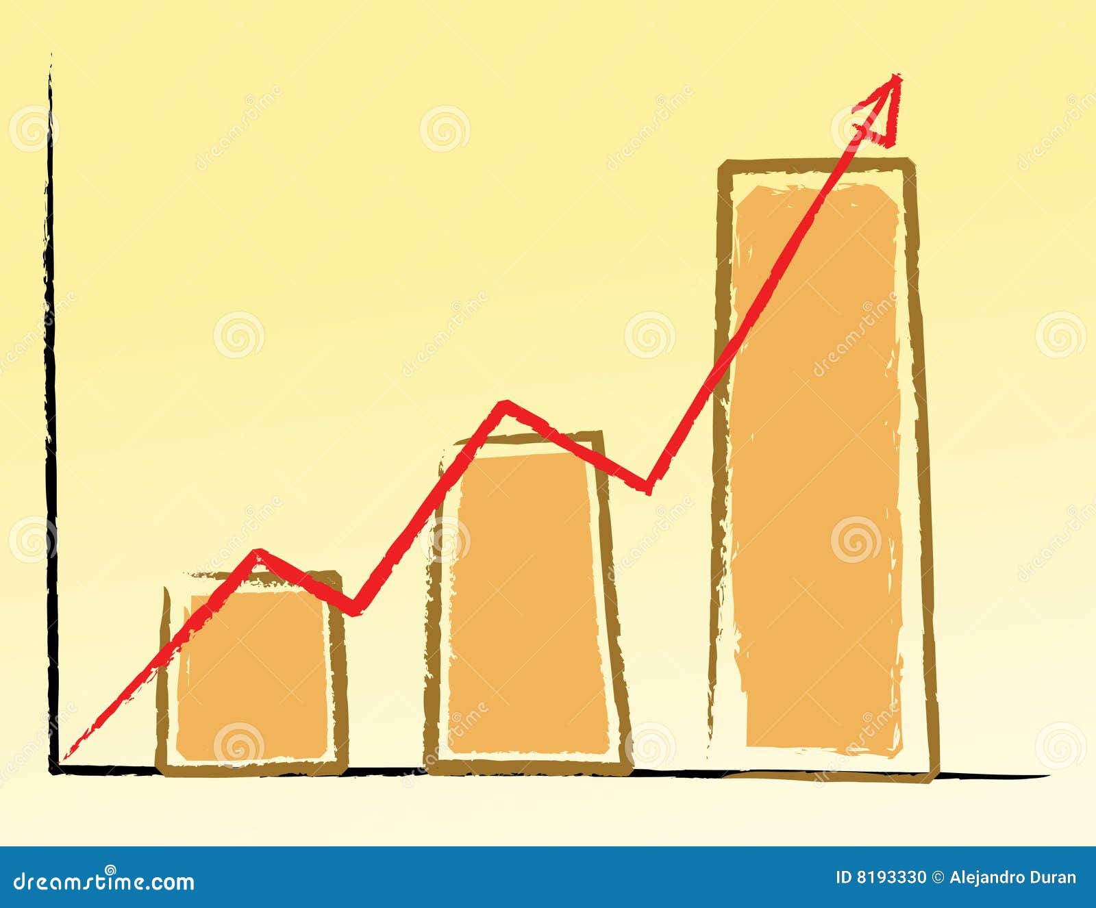 Hand write graph up stock vector. Illustration of growth - 8193330