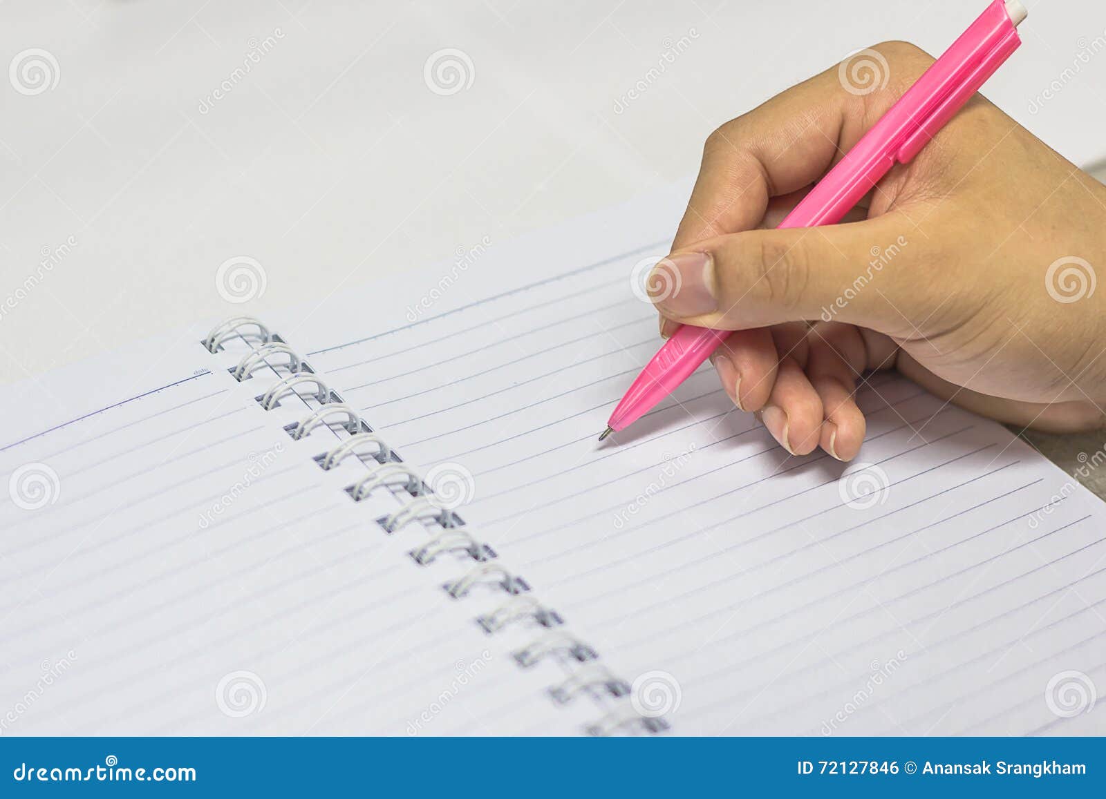 Hand write on the notebook stock photo. Image of category - 72127846