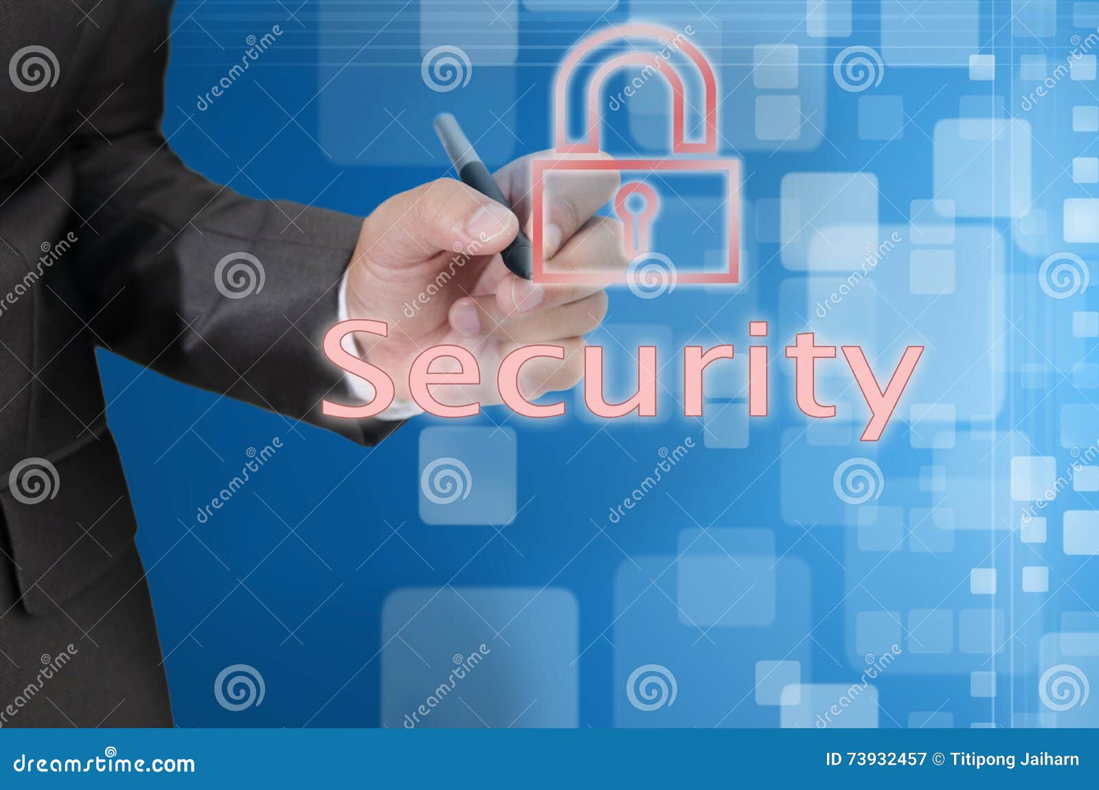 Hand Write Security Concept on Abstract Background Stock Image - Image ...