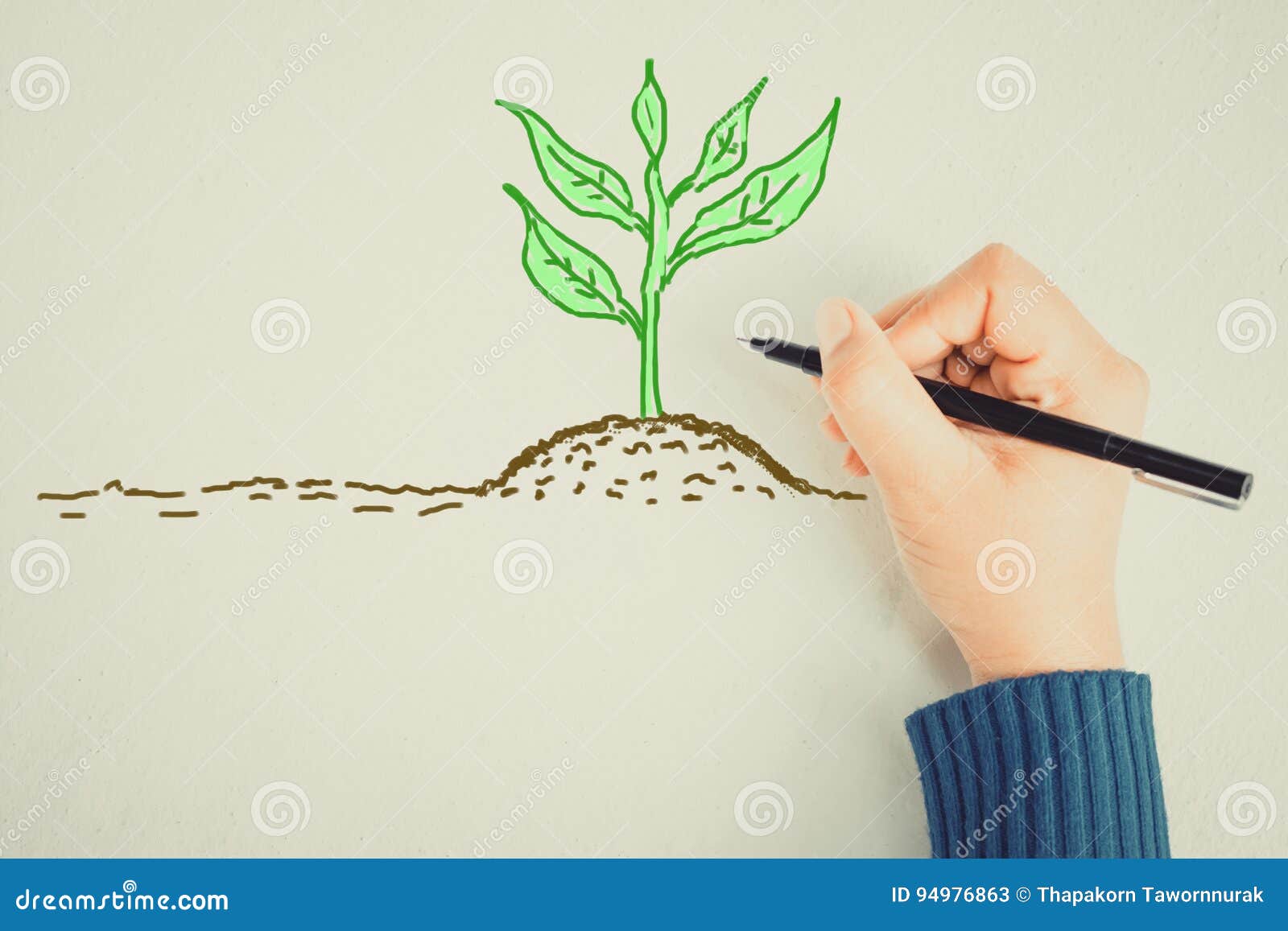 Hand write tree stock image. Image of imagination, grass - 94976863