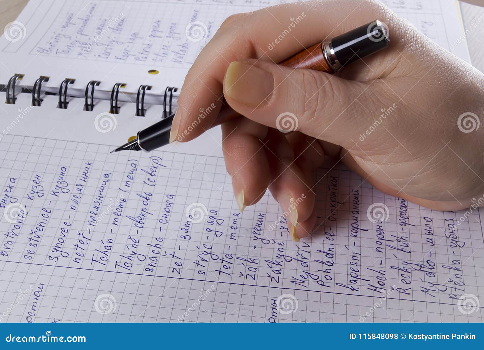 The Hand Writes in a Notebook Stock Photo - Image of studying, paper ...