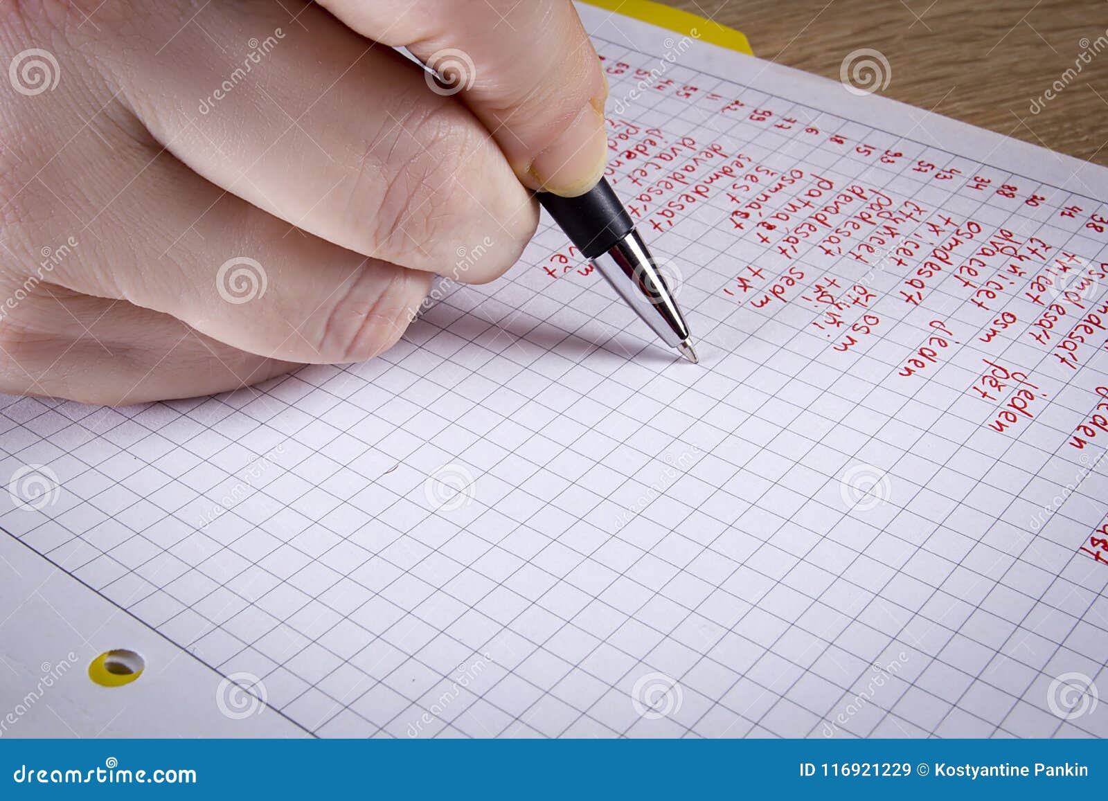 The Hand Writes in a Notebook Stock Image - Image of room, female ...