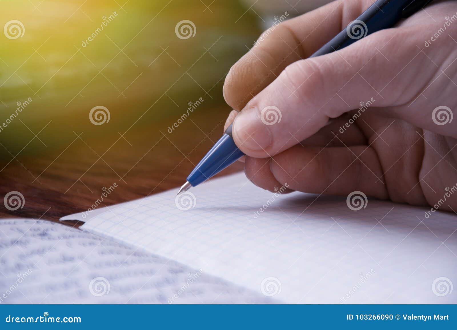 Hand that Writes a Pen in a Copybook, Process of a Writing Stock Photo ...