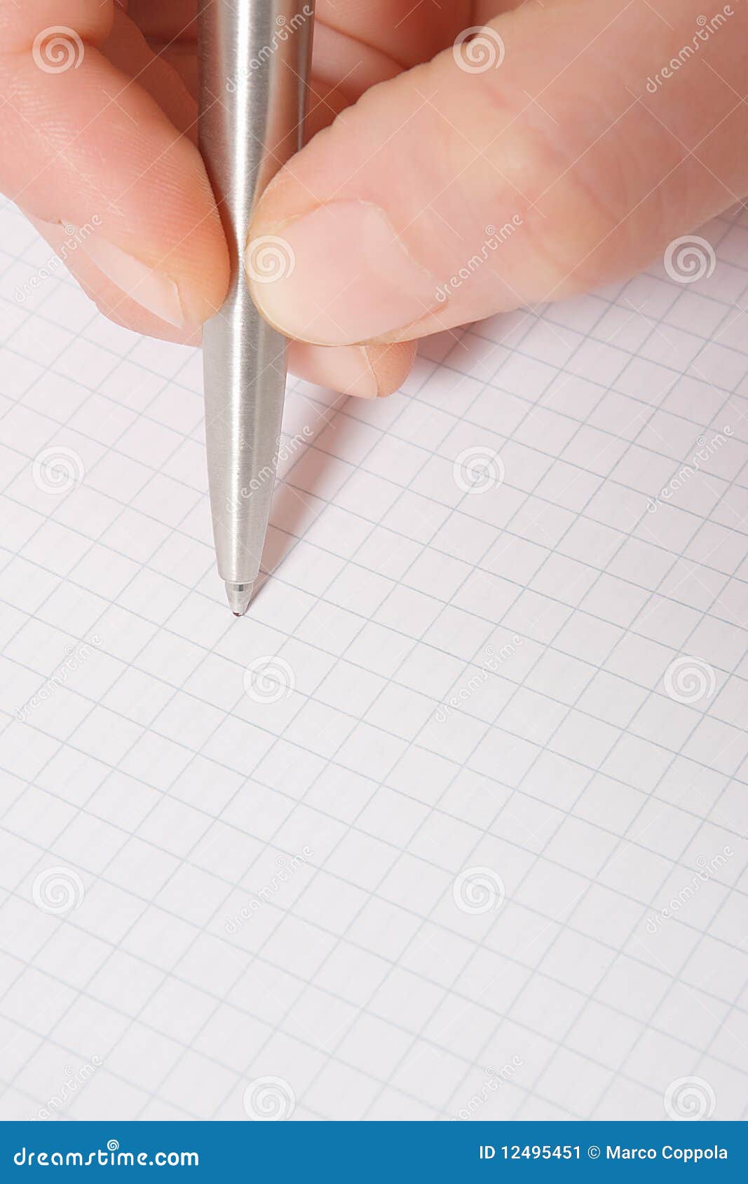 Hand writing stock image. Image of finger, paper, hand - 12495451