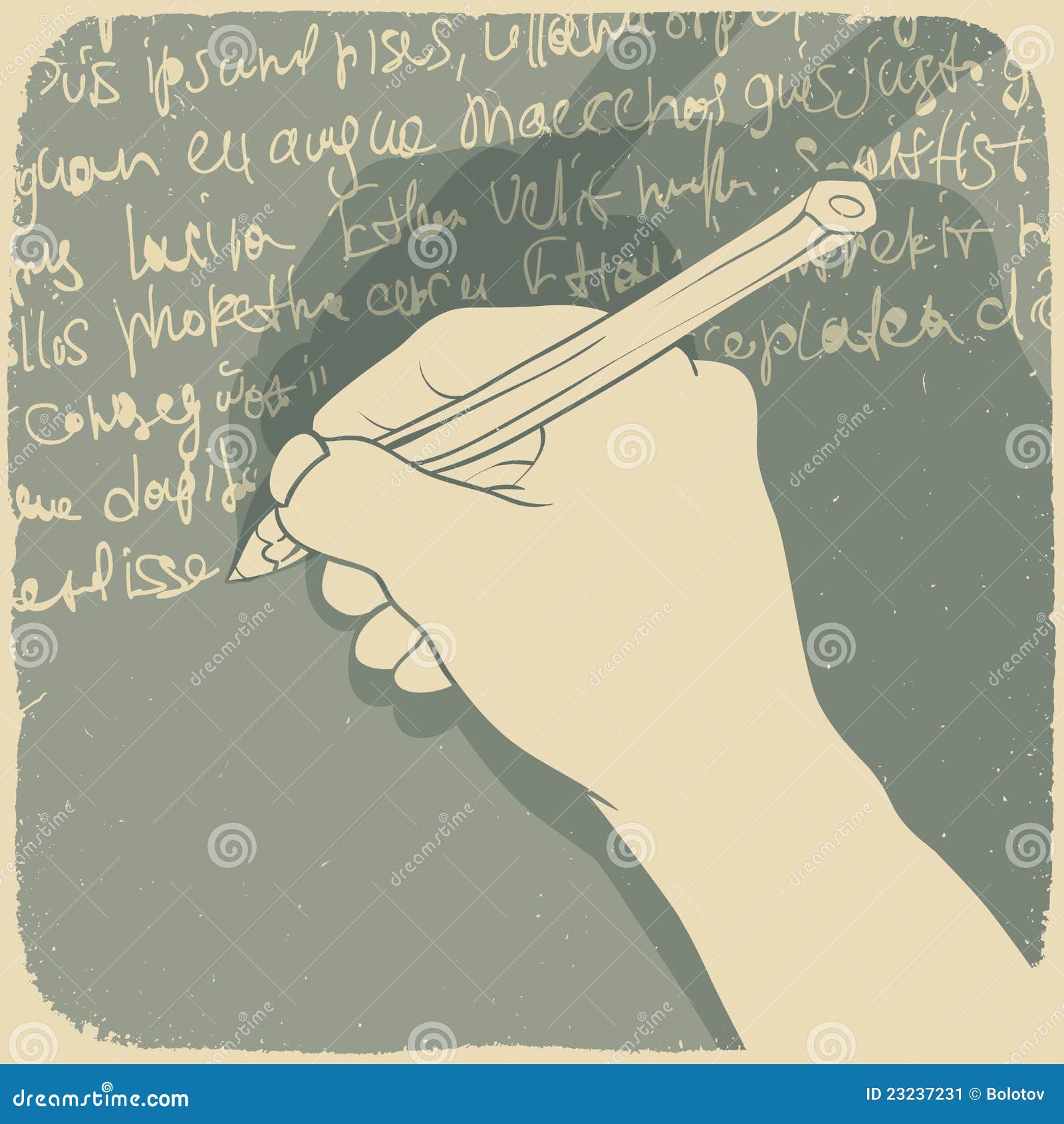Hand writing stock vector. Illustration of texture, study - 23237231