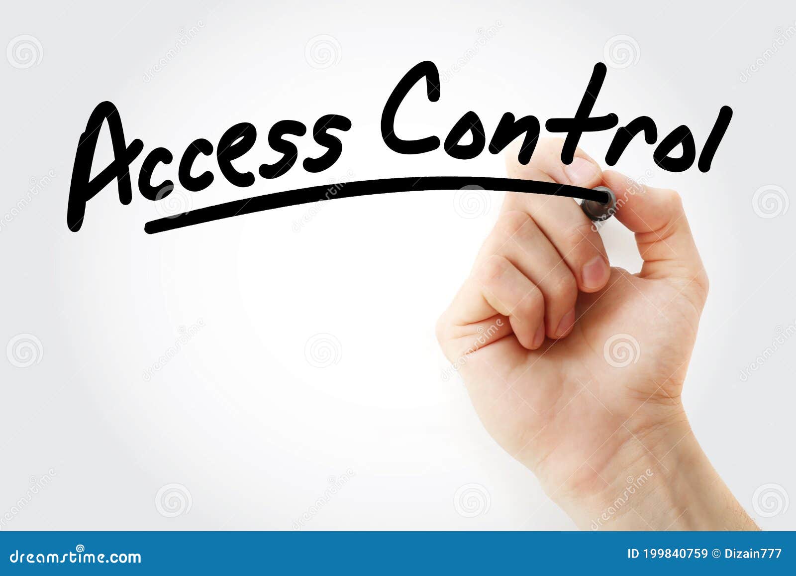 Hand Writing Access Control with Marker Stock Image - Image of access ...