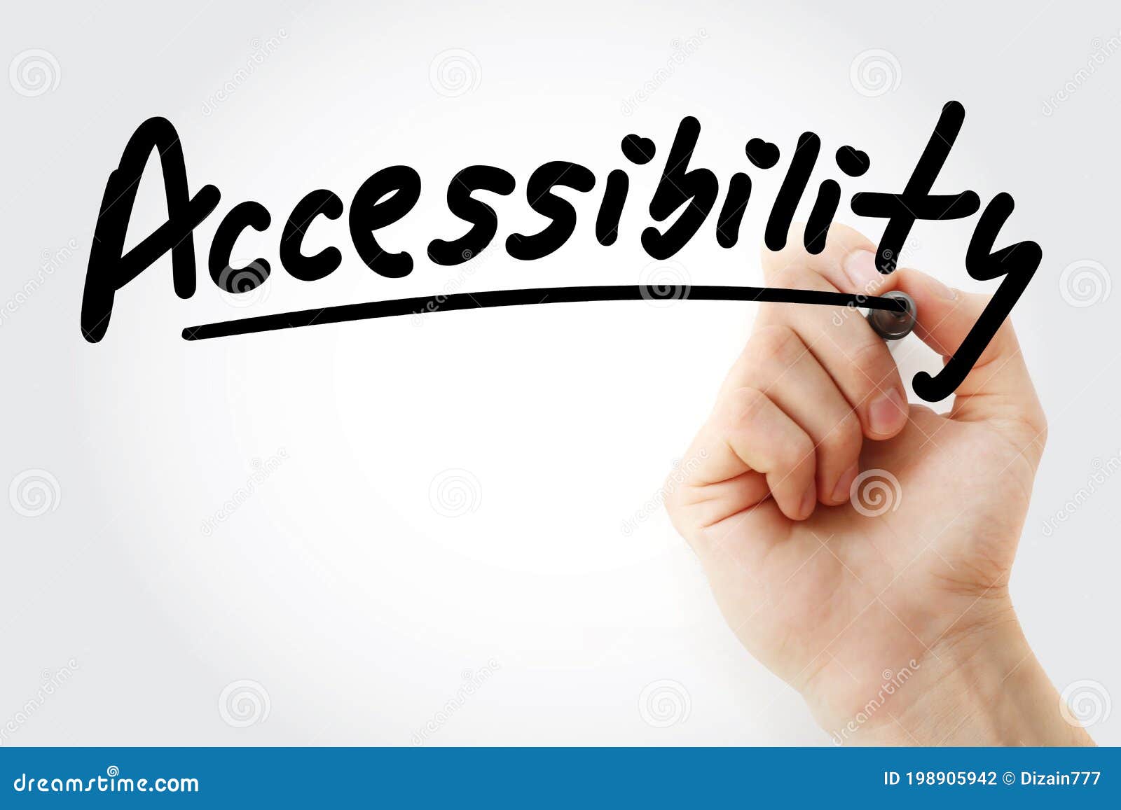 Hand Writing Accessibility with Marker Stock Photo - Image of ...