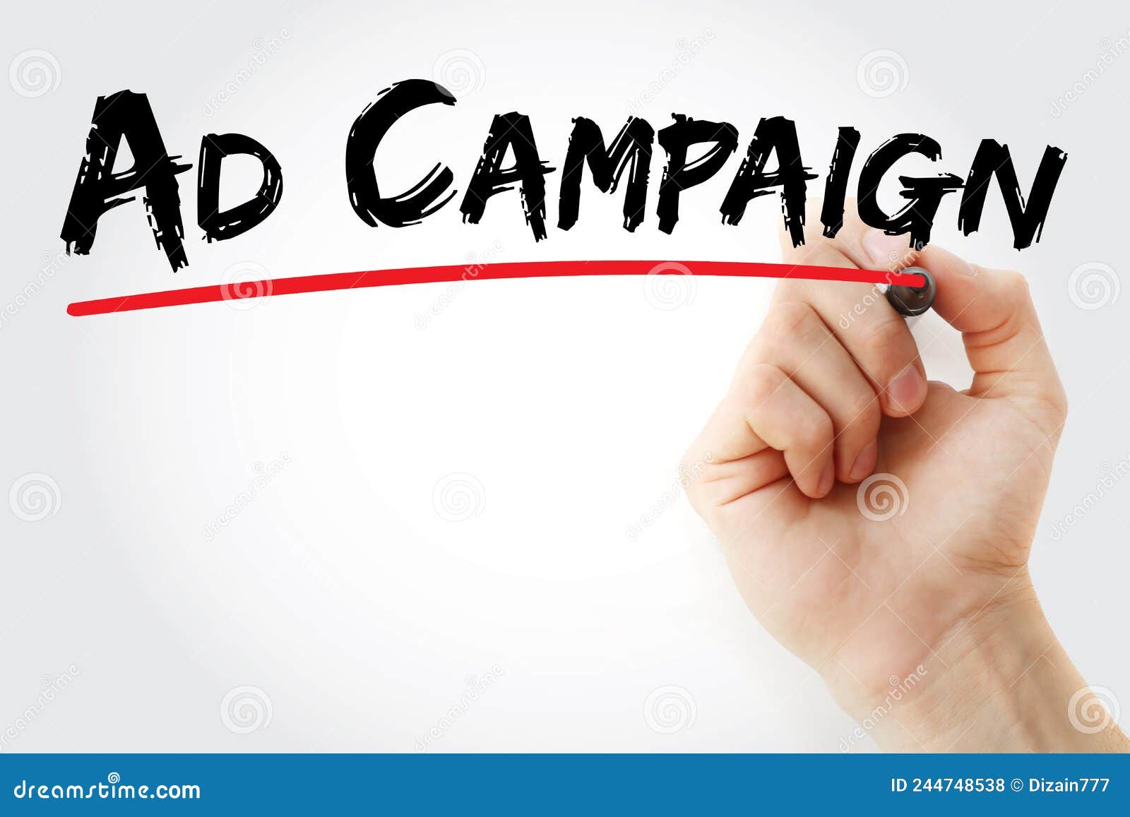 Hand Writing Ad Campaign with Marker, Concept Background Stock Photo ...