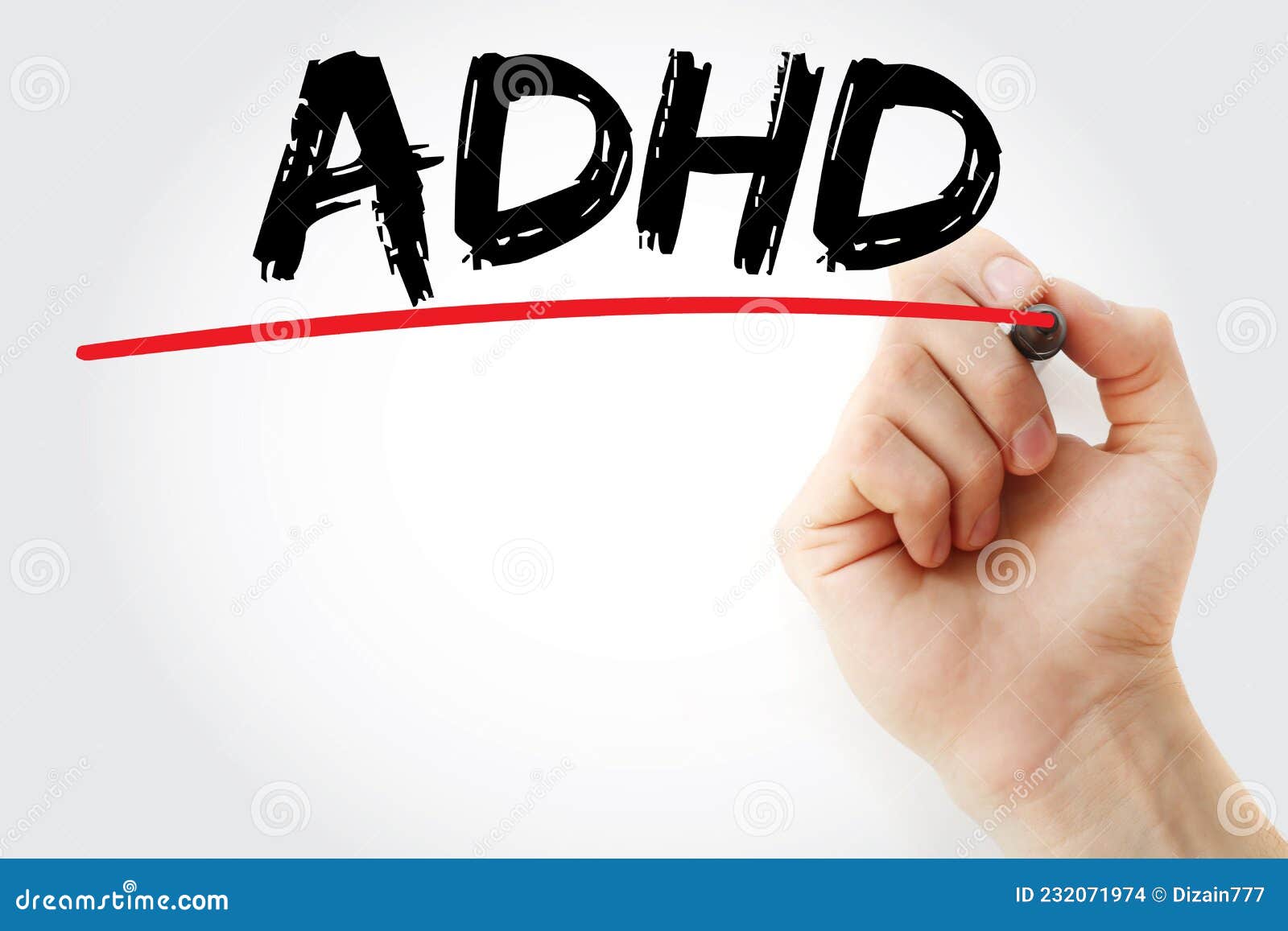 Hand Writing ADHD with Marker Stock Photo - Image of medical, adhd ...