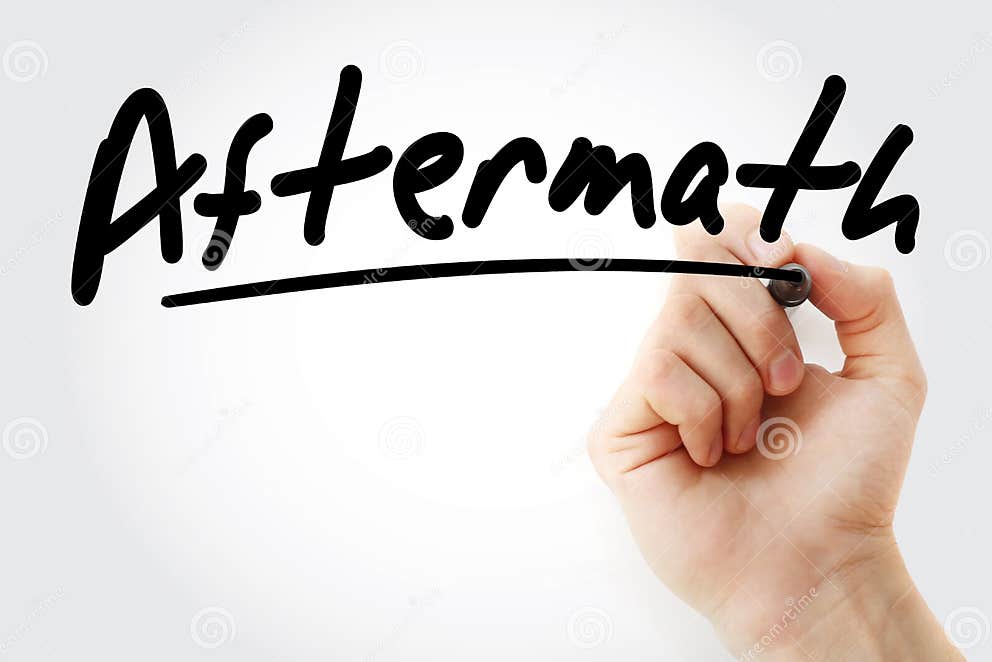 Hand Writing Aftermath with Marker Stock Photo - Image of concept ...