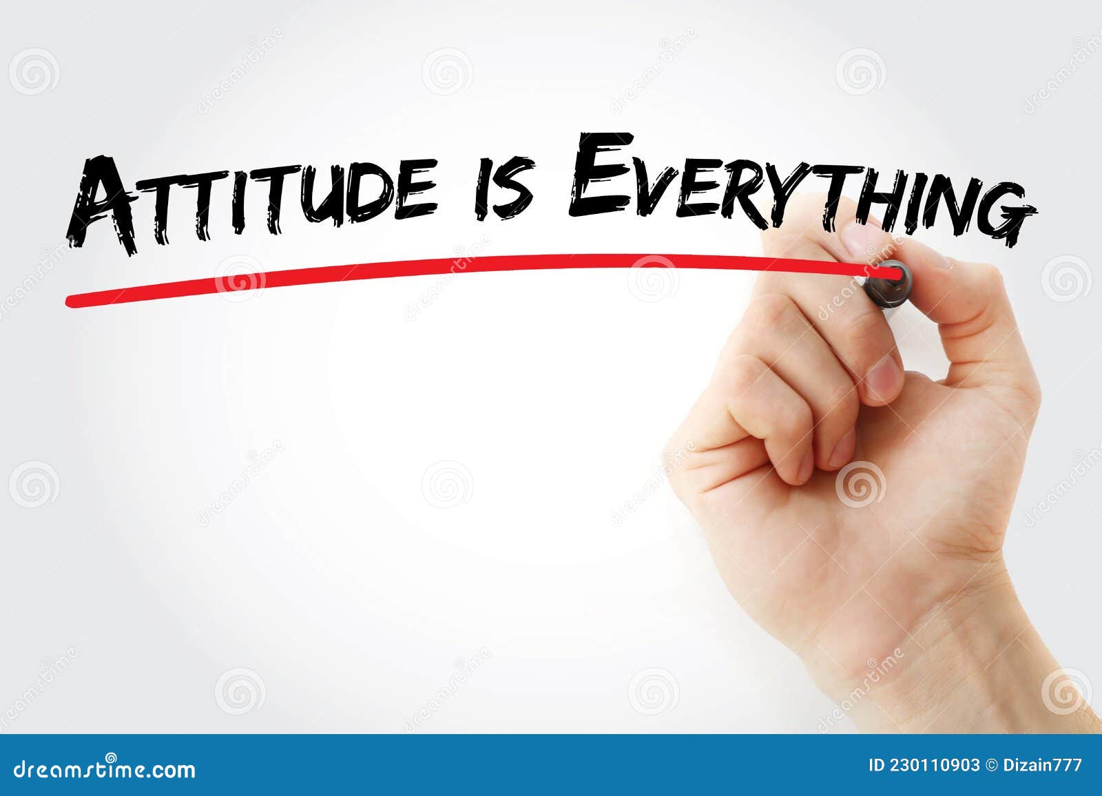 Hand Writing Attitude is Everything with Marker, Concept Background ...